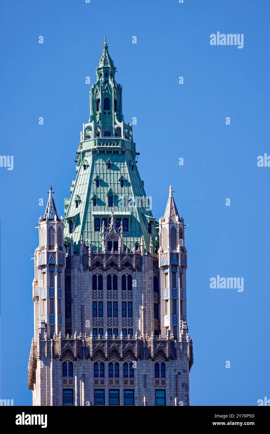 Landmark Woolworth Building, a terra cotta-clad gothic skyscraper, is ...