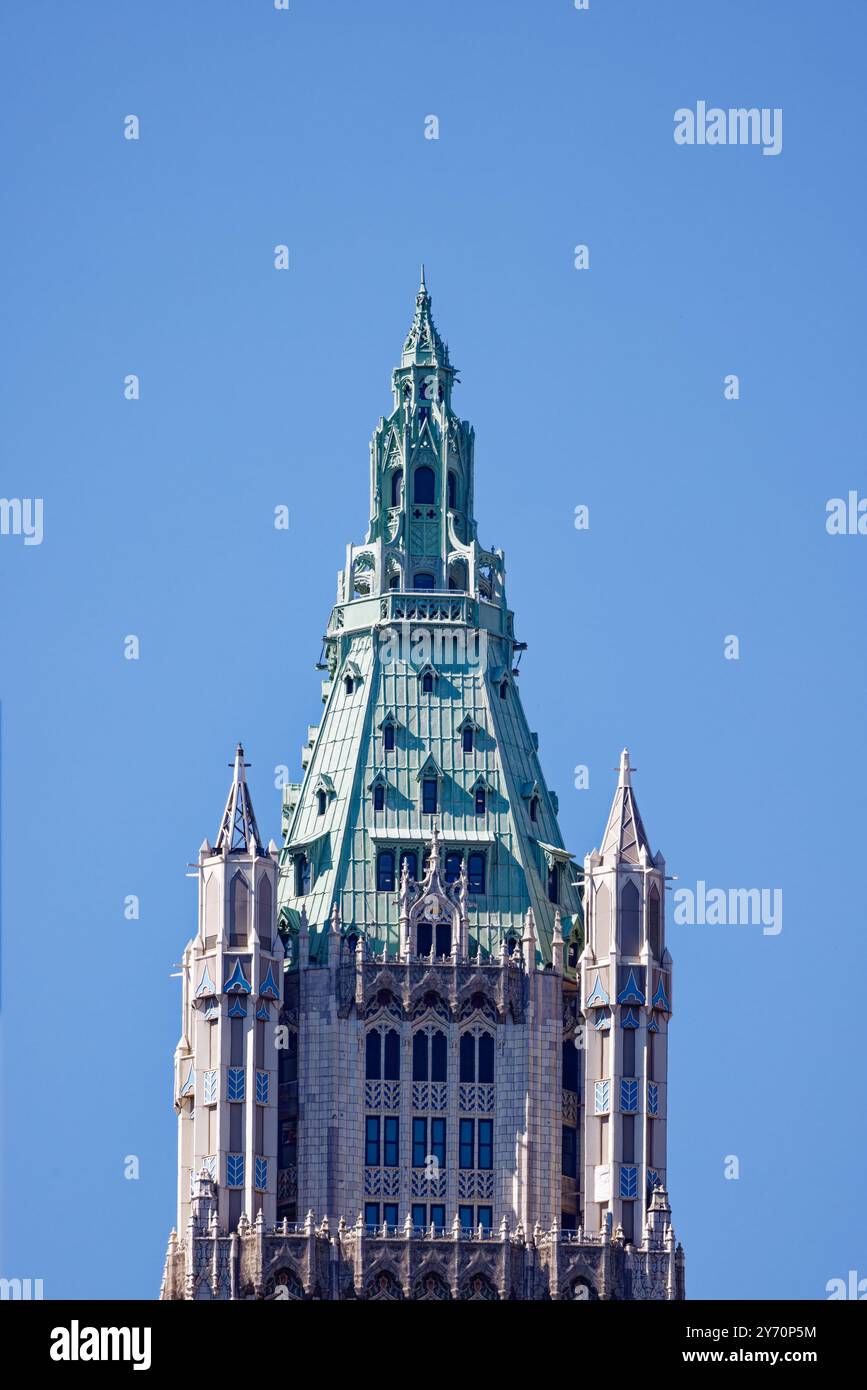 Landmark Woolworth Building, a terra cotta-clad gothic skyscraper, is ...