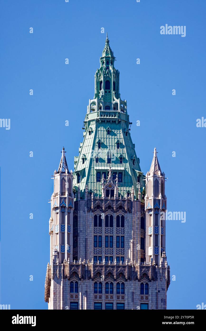 Landmark Woolworth Building, a terra cotta-clad gothic skyscraper, is ...