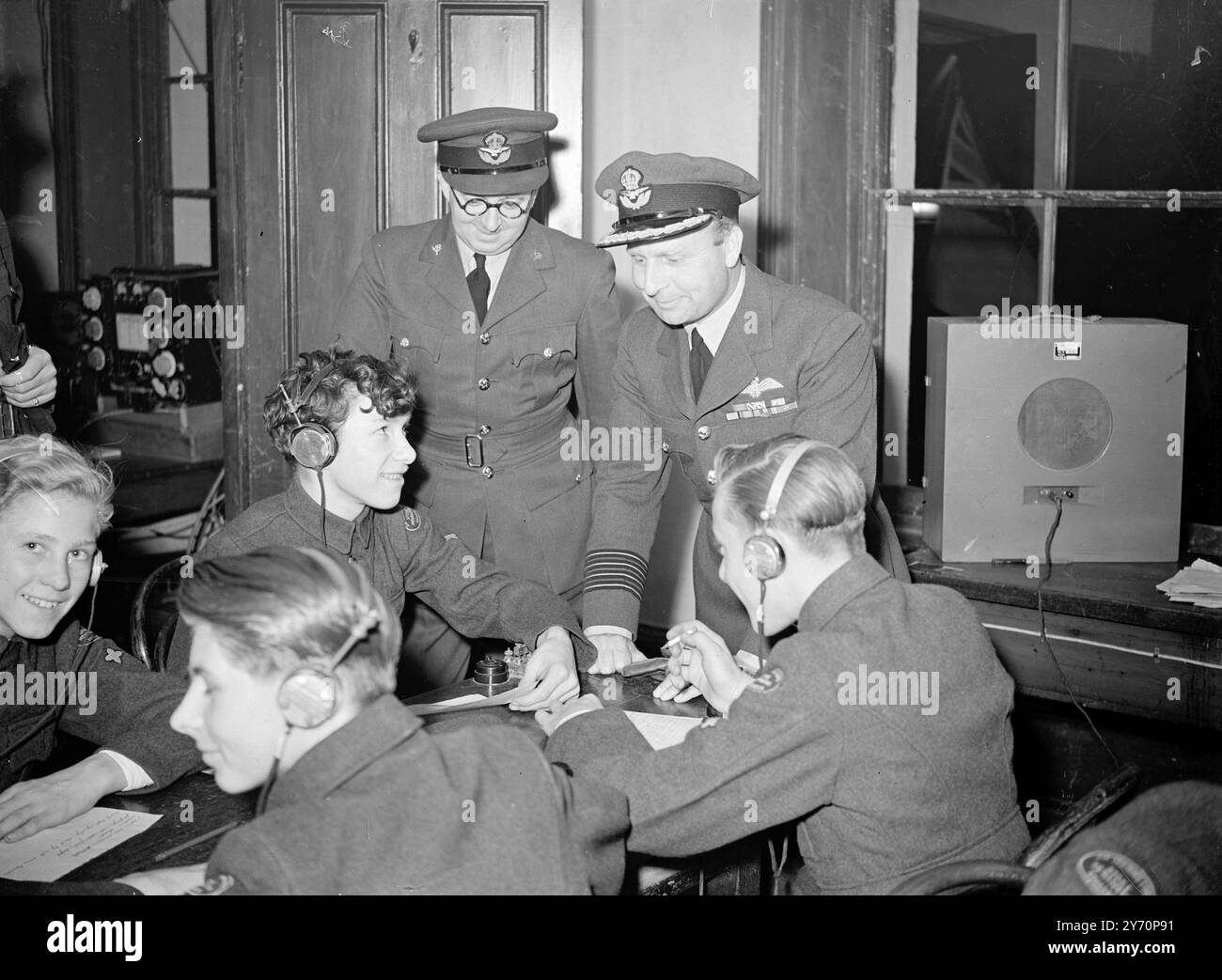 AIR ' ACE ' VISITS A.T.C. BOYS Making his first official visit to an ...
