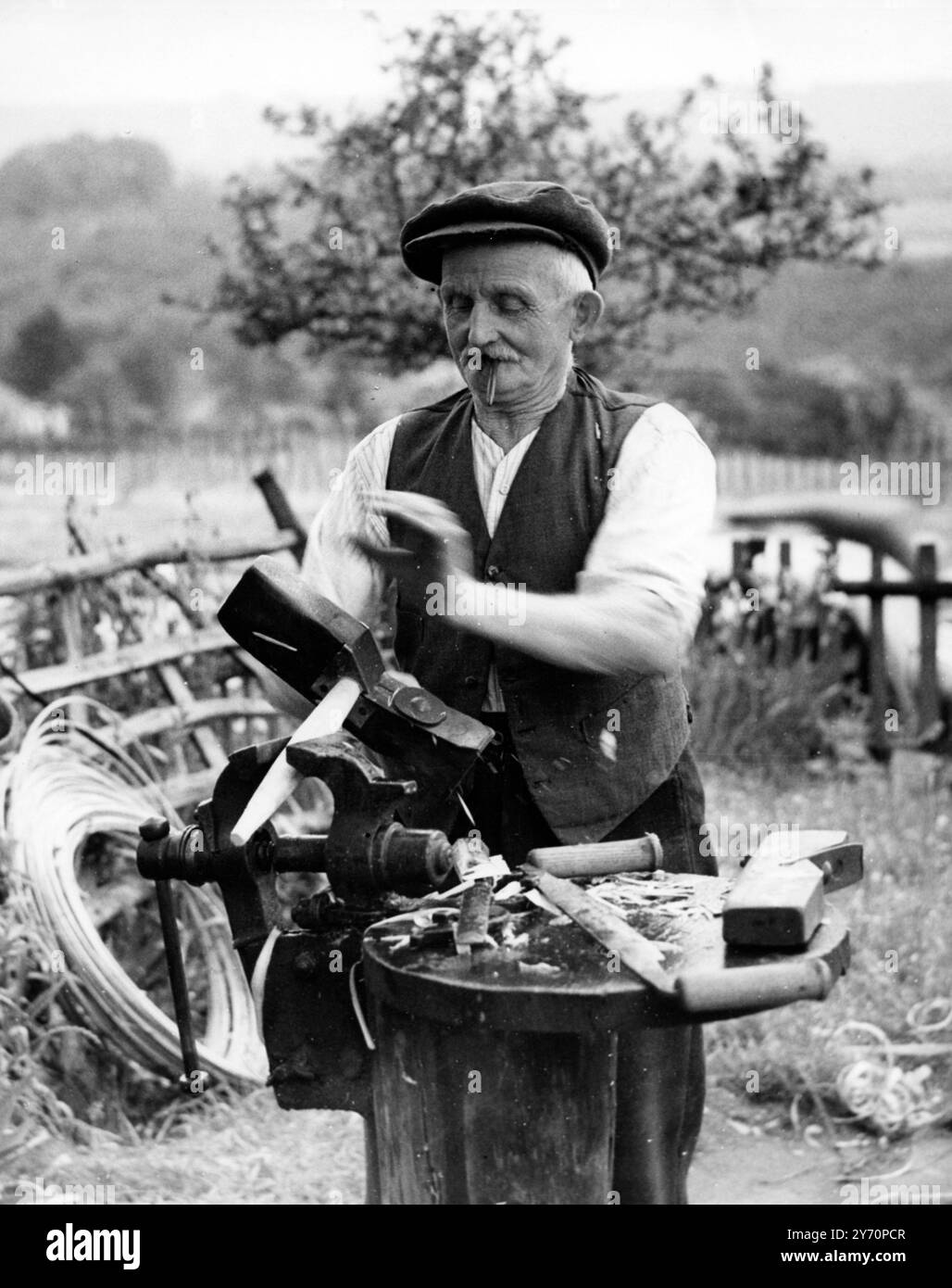 Craftsman with ladders - - - - Ladder making - Offham , Kent - - - - 21 ...