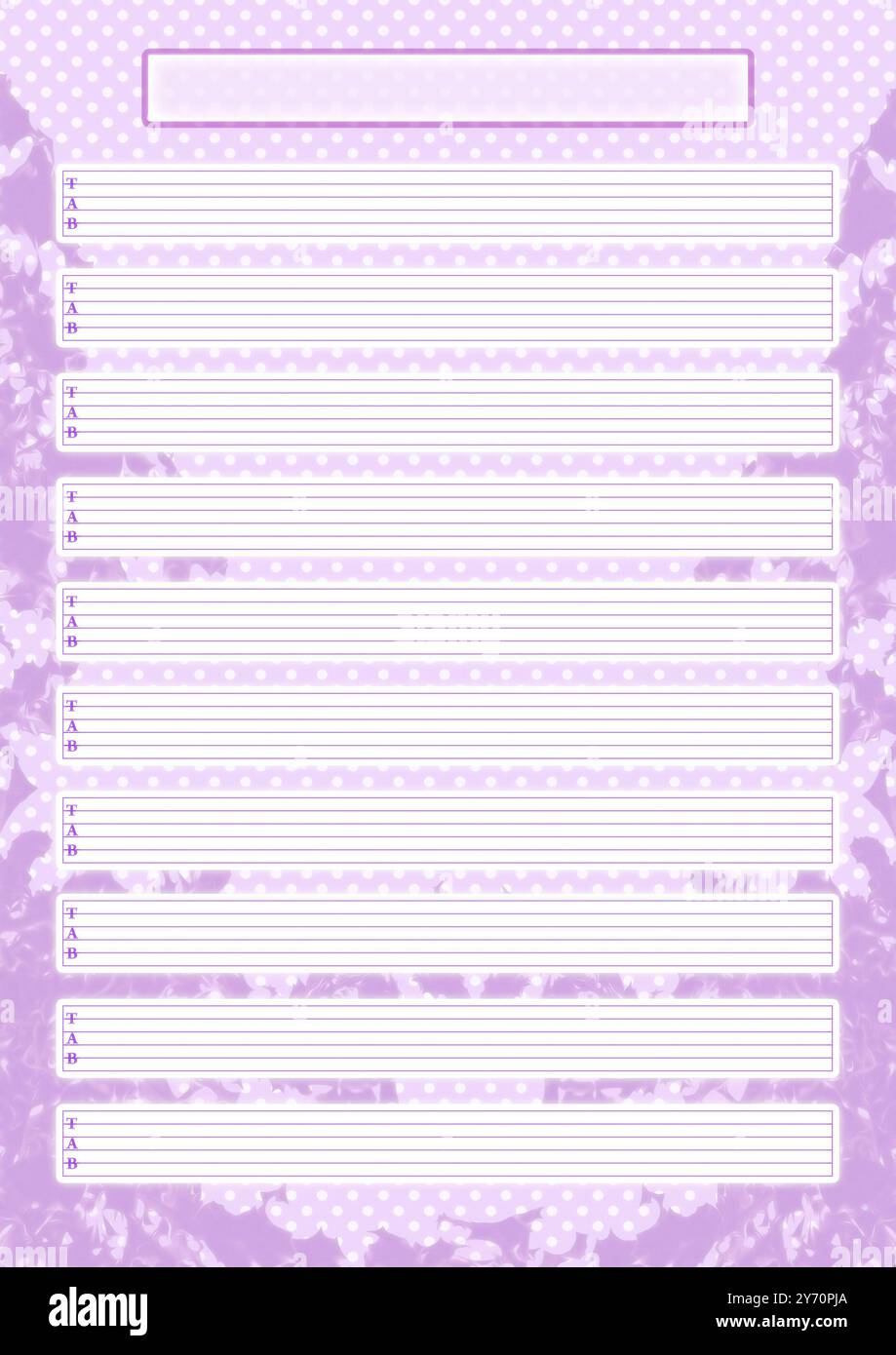 Blank Guitar (6 strings) tablature sheet template to write music. A4 ...