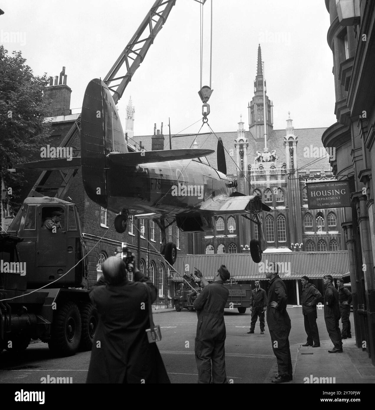 A Hurricane in the City London: A Hurricane fighter, built in 1944, and ...
