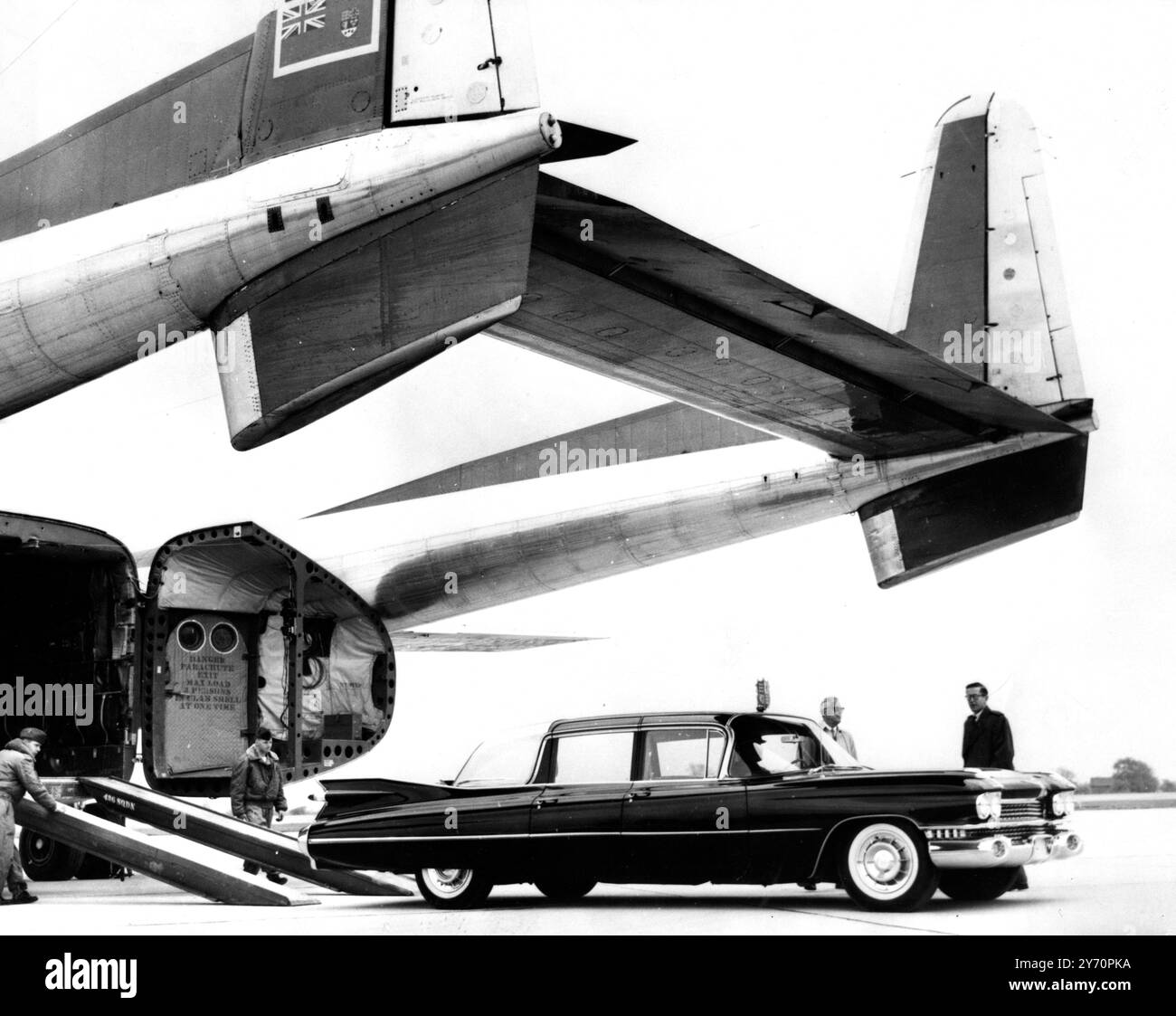 A Cadillac limousine , specially designed for use by Queen Elizabeth ...