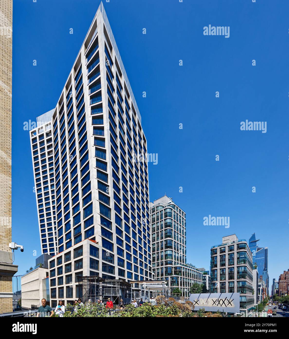 Corkscrew-skewed One High Line rises above the High Line Park "almost ...