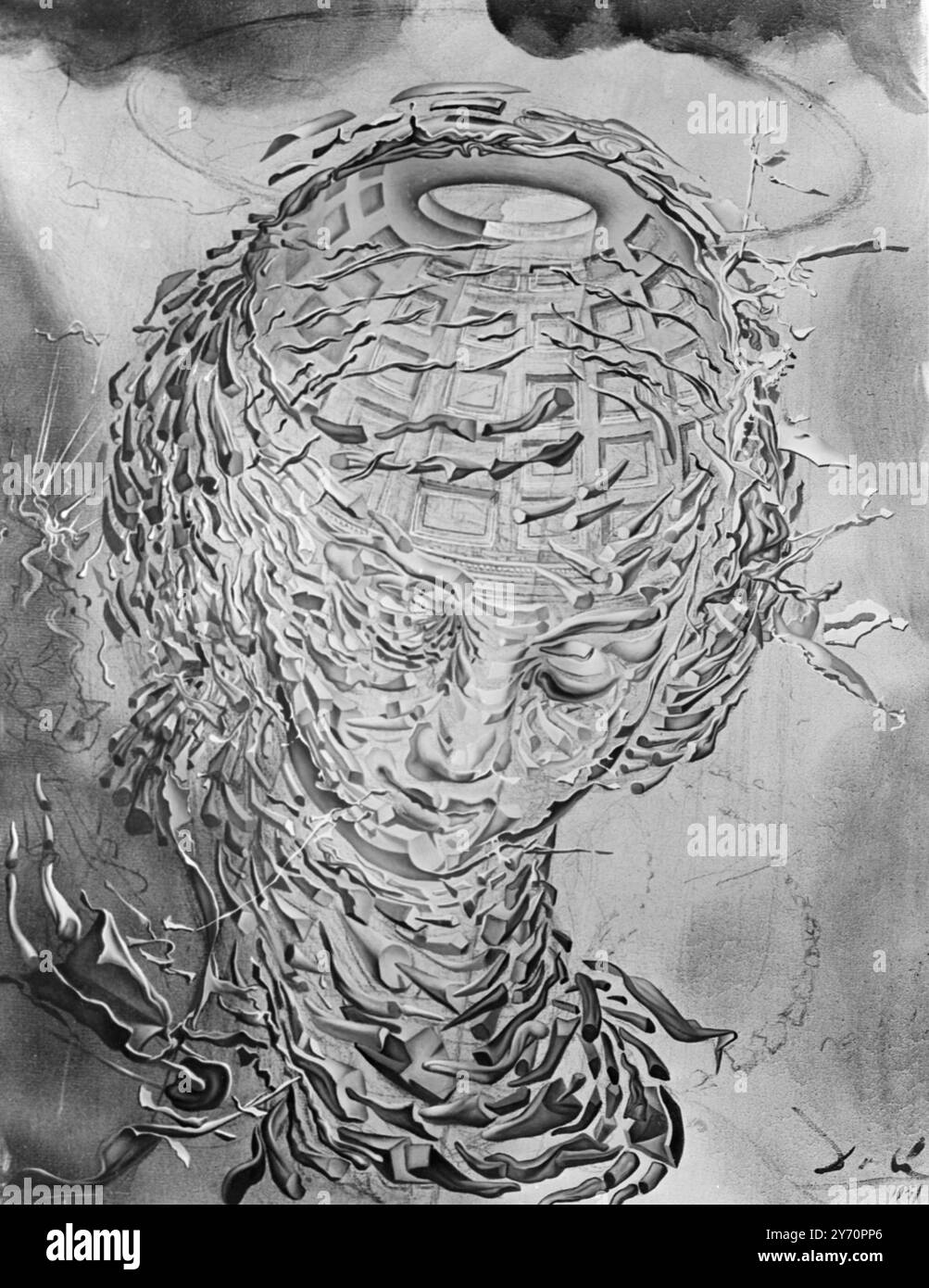 Salvador Dali painting Exploding Head of an Angel. One of 40 of Dali's ...