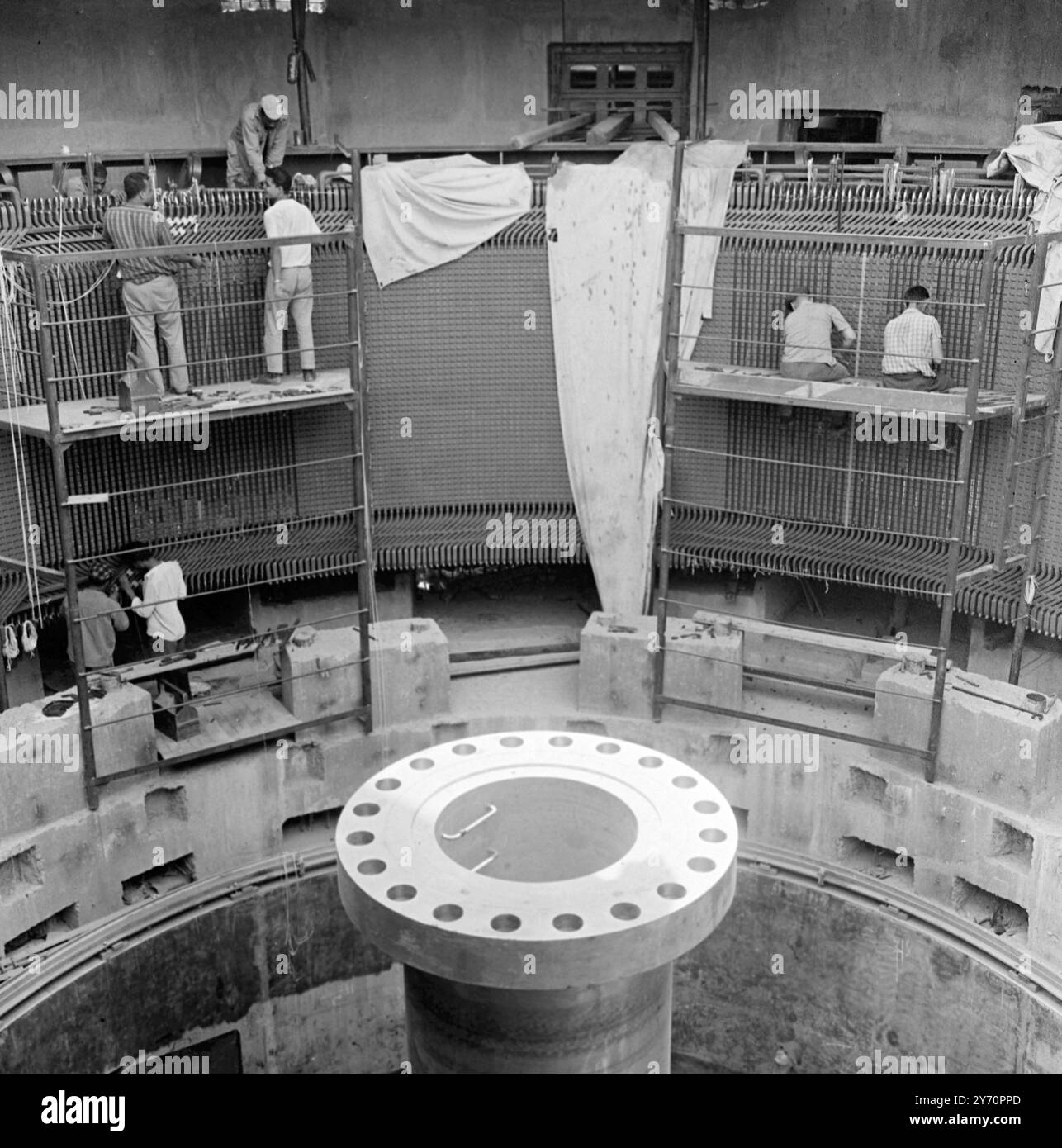 ASWAN HIGH DAM NEARS COMPLETION ASWAN, EGYPT ; Egyptians and Russians ...