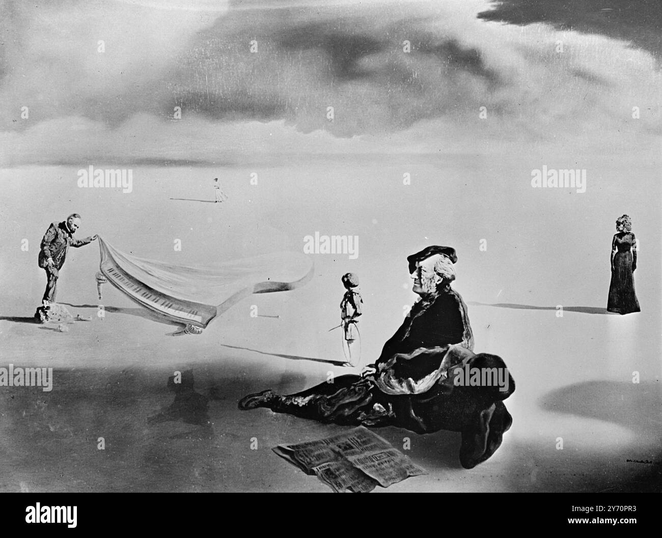 Salvador Dali painting A Chemist Lifting with Extreme Precaution the Cuticle of a Grand Piano ...