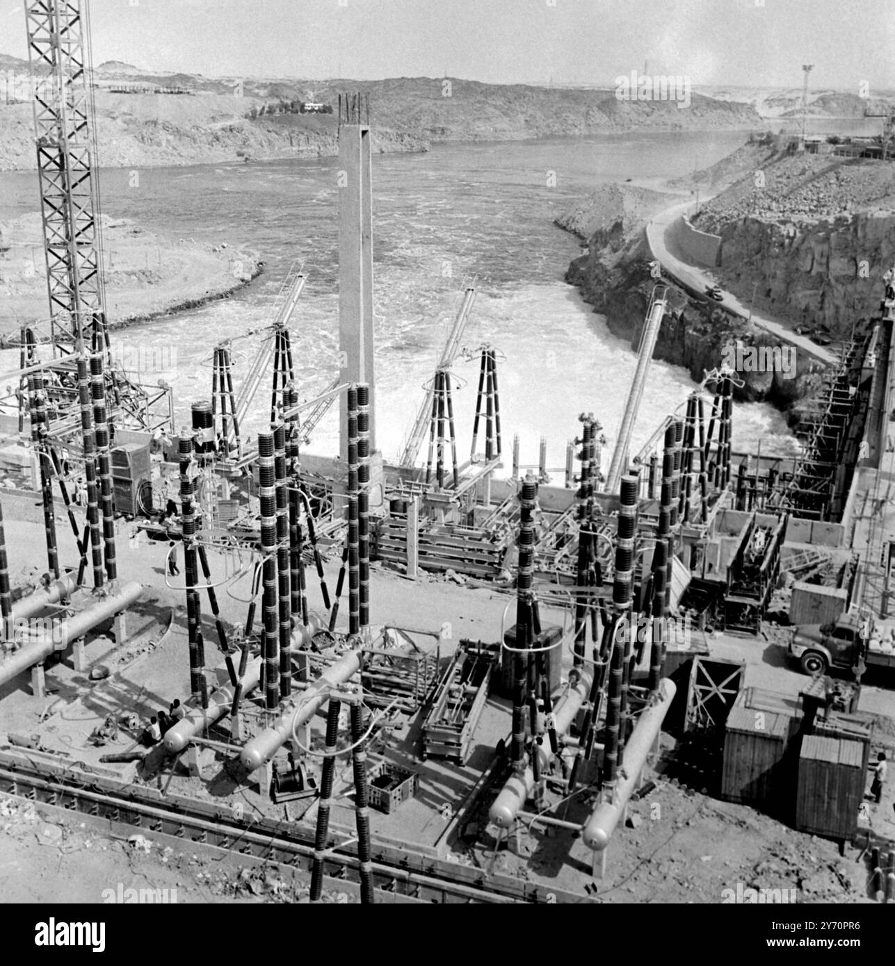 ASWAN DAM NEARS COMPLETION ASWAN, EGYPT; A view of the Aswan High Dam ...