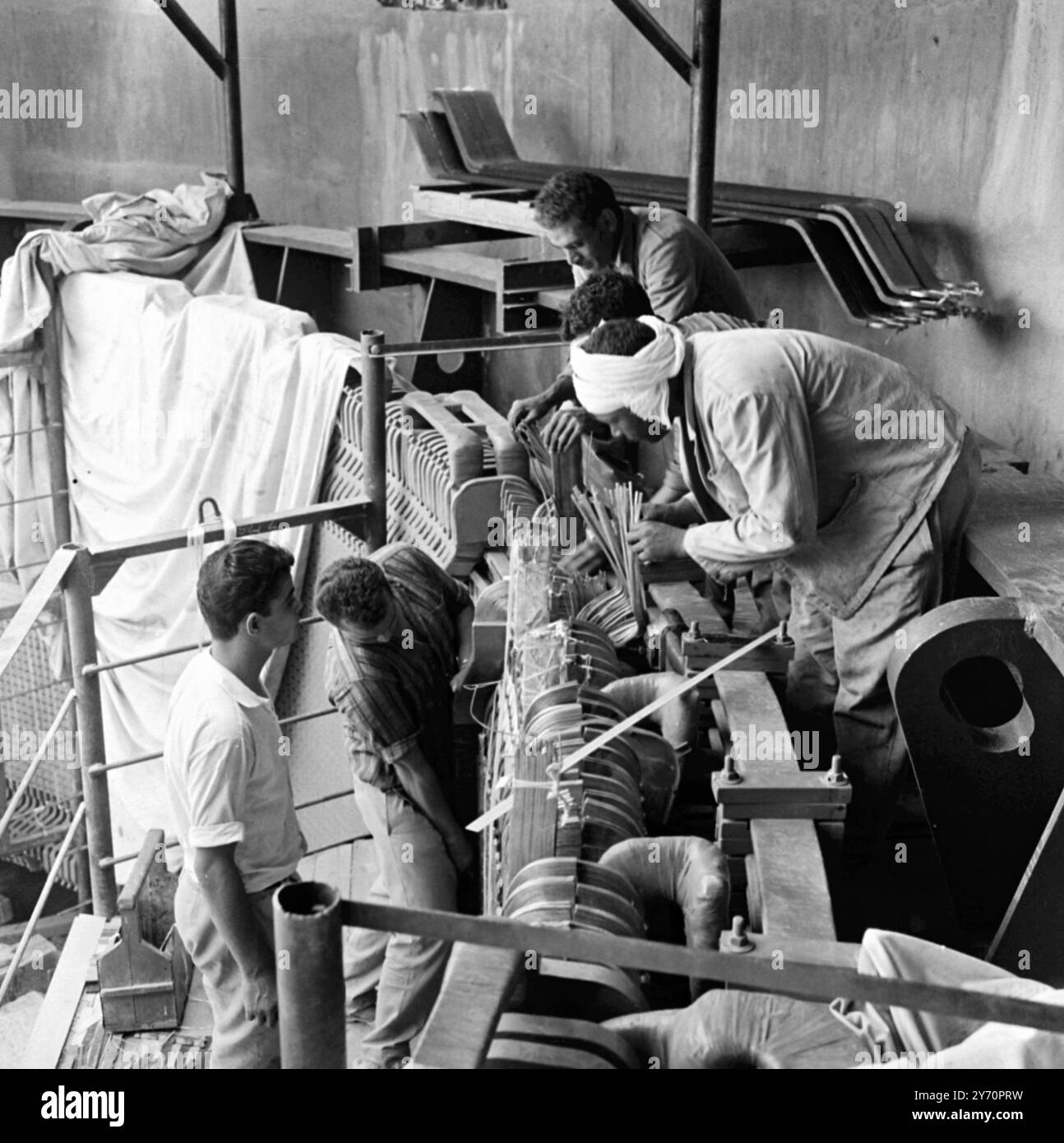 ASWAN HIGH DAM NEARS COMPLETION ASWAN, EGYPT ; Egyptians and Russians ...