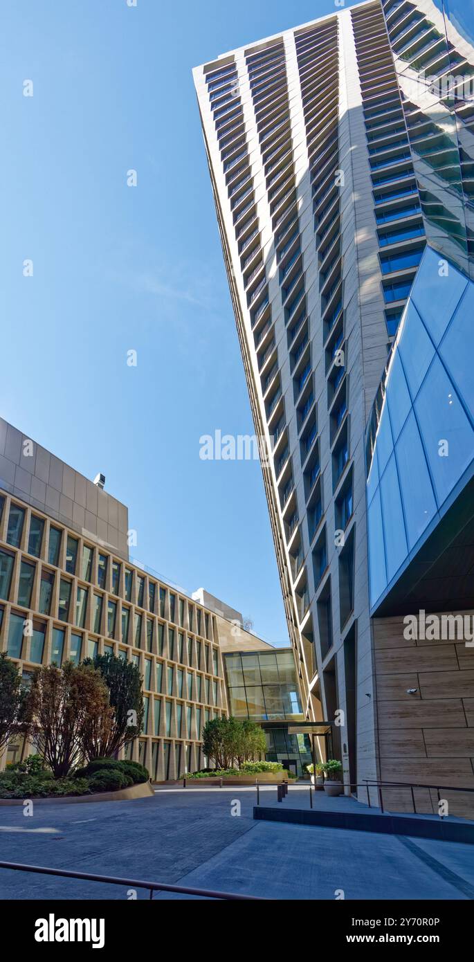 Corkscrew-skewed One High Line rises above High Line and Hudson River ...