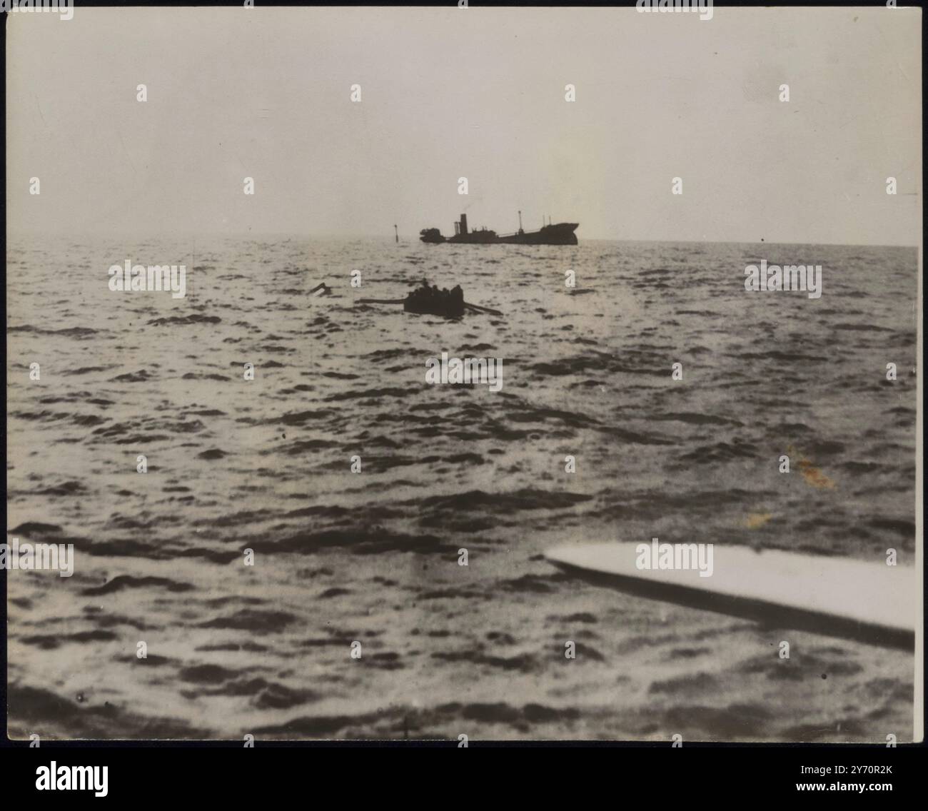 ROYAL AIR FORCE FLYING-BOATS RESCUE CREW OF SUNK STEAMER.Two flying ...