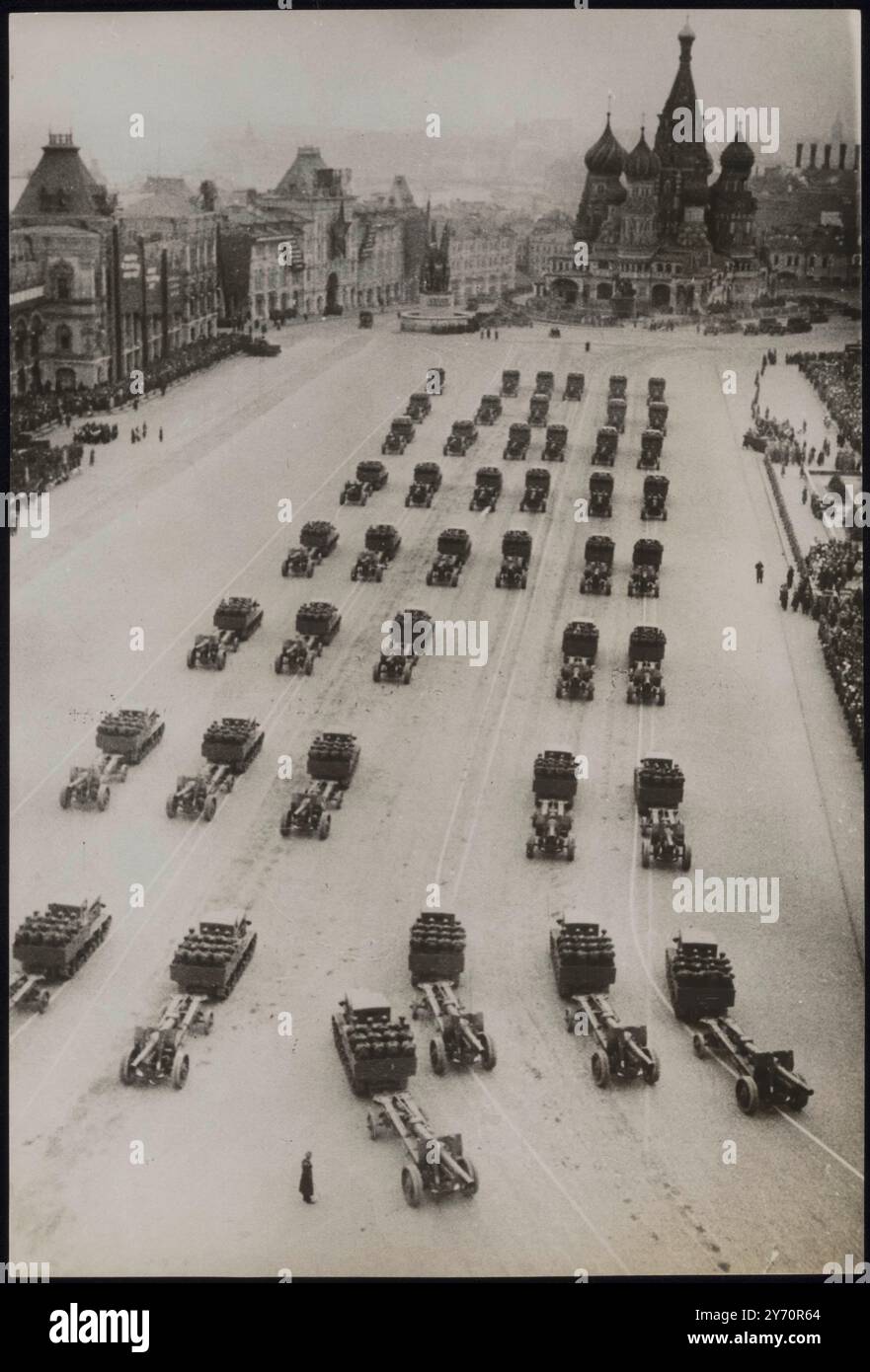 SOVIET ARMY PARADES ON ANNIVERSARY OF REVOLUTION.A great parade of the ...