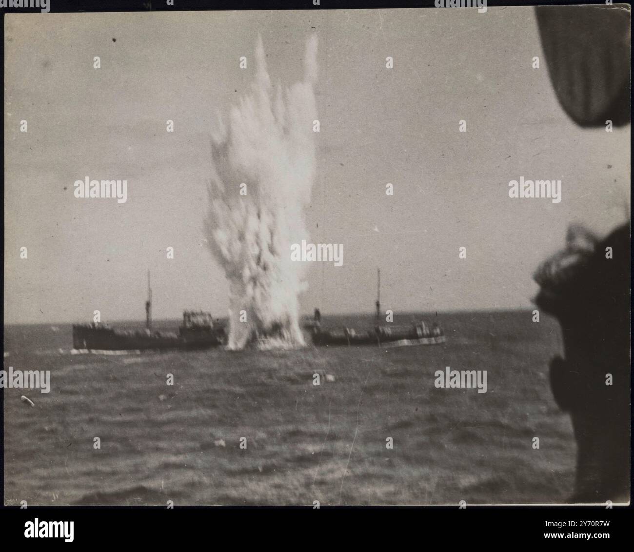 FIRST PICTURES OF THE SINKING OF BRITISH SHIPS BY THE "GRAF SPEE ...