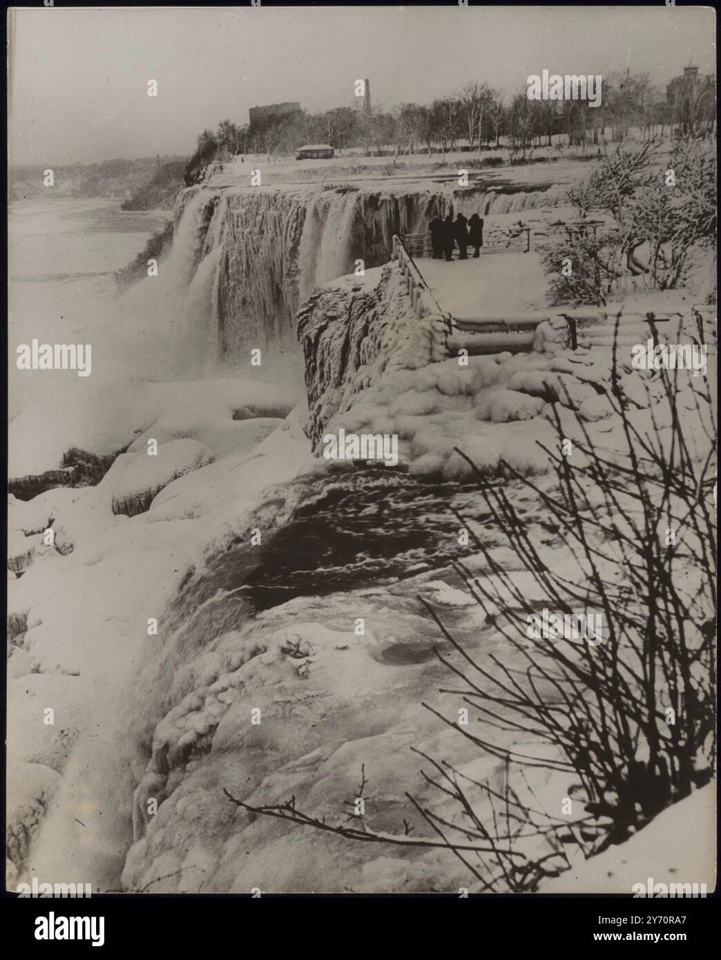 NIAGARA FALLS ENCRUSTED WITH ICE.PHOTO SHOWS: A view from Goat Island ...