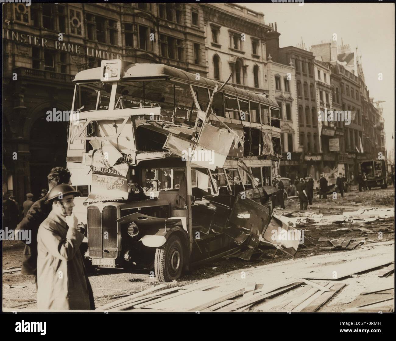 DAYLIGHT AIR RAIDA severely damaged bus damaged by the explosion of a ...