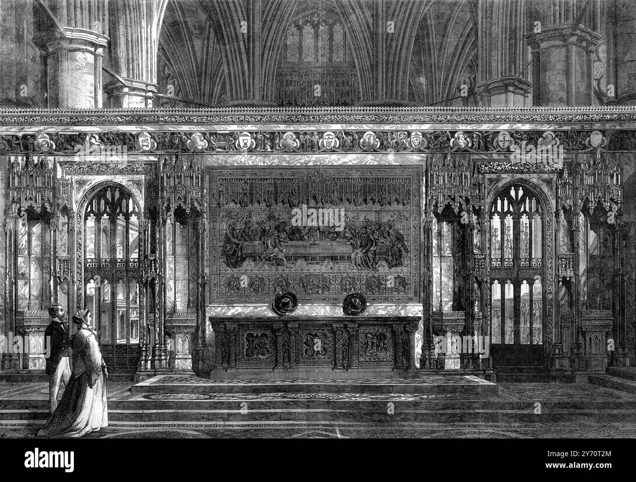 The new reredos and altar screen , Westminster Abbey , London , England ...