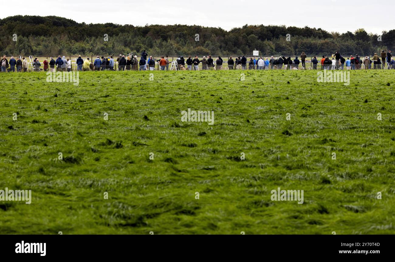 Volkel, Netherlands. September 27, 2024. Aircraft spotters near Volkel ...