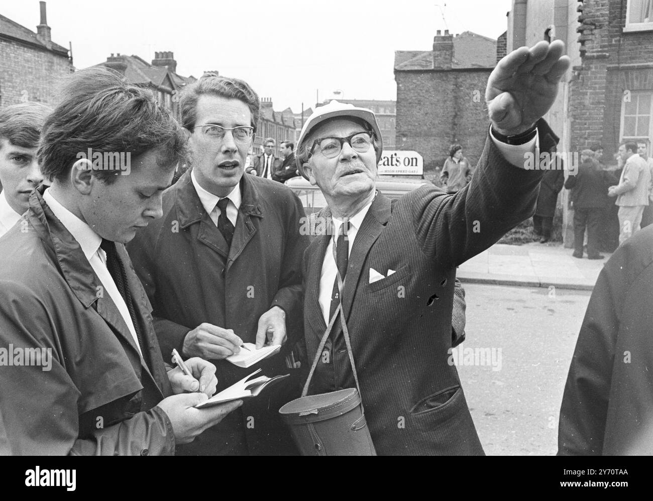Mr Thomas E North , right , architect for Newham Borough Council , and ...