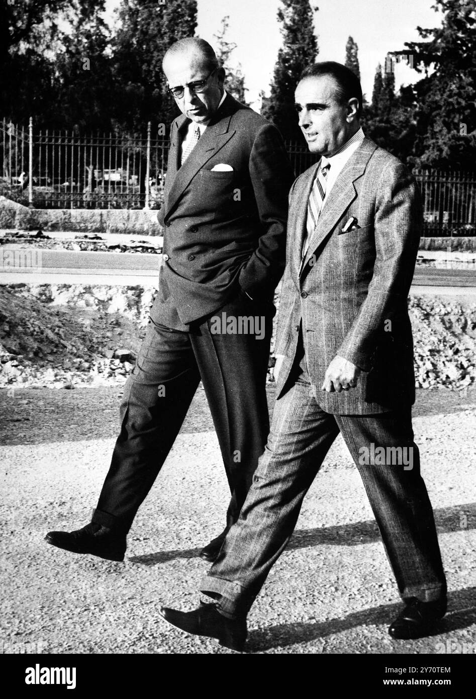 King Paul of Greece and the new Greek Premier Constantinos Karamanlis ...