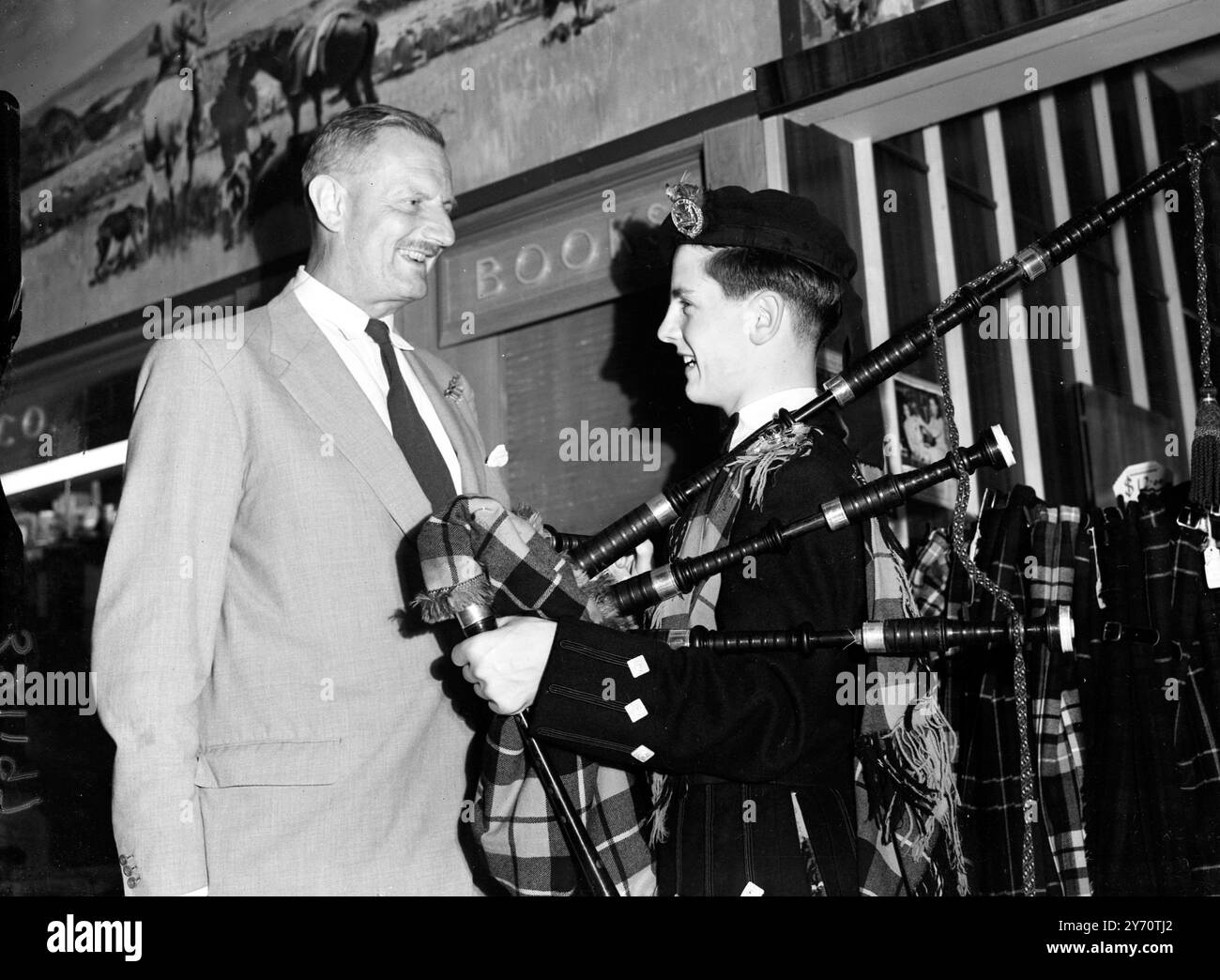 Fifteen year old David Clark , of Prestwick , who played his bagpipes ...