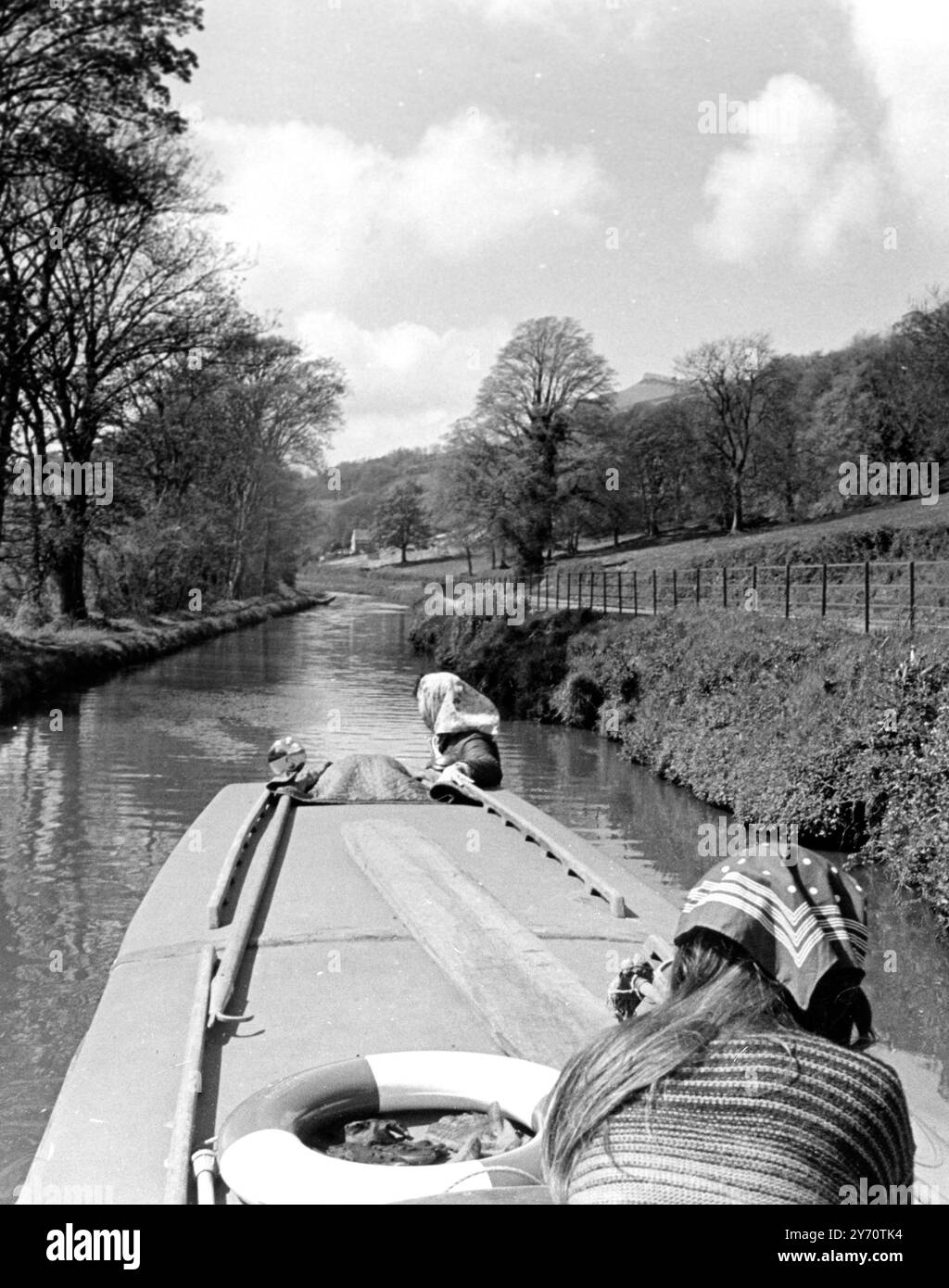 A canal boat on the Llangollen Canal , Wales 1975 Stock Photo - Alamy