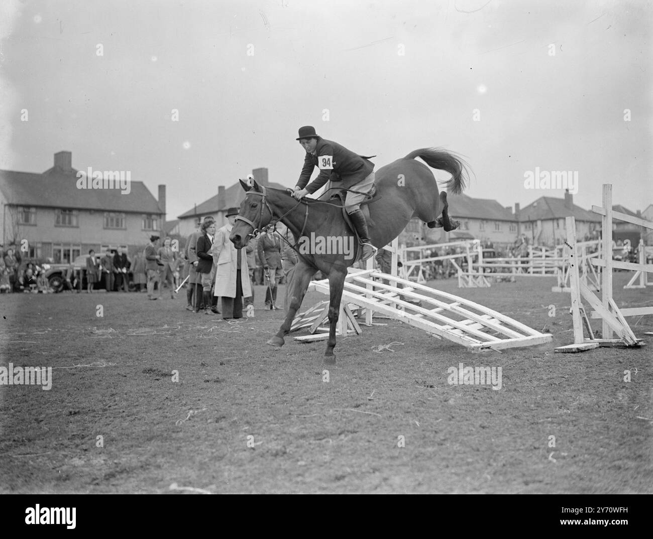Mottingham Horse Show - Nancy price . 18 April 1947 Stock Photo - Alamy
