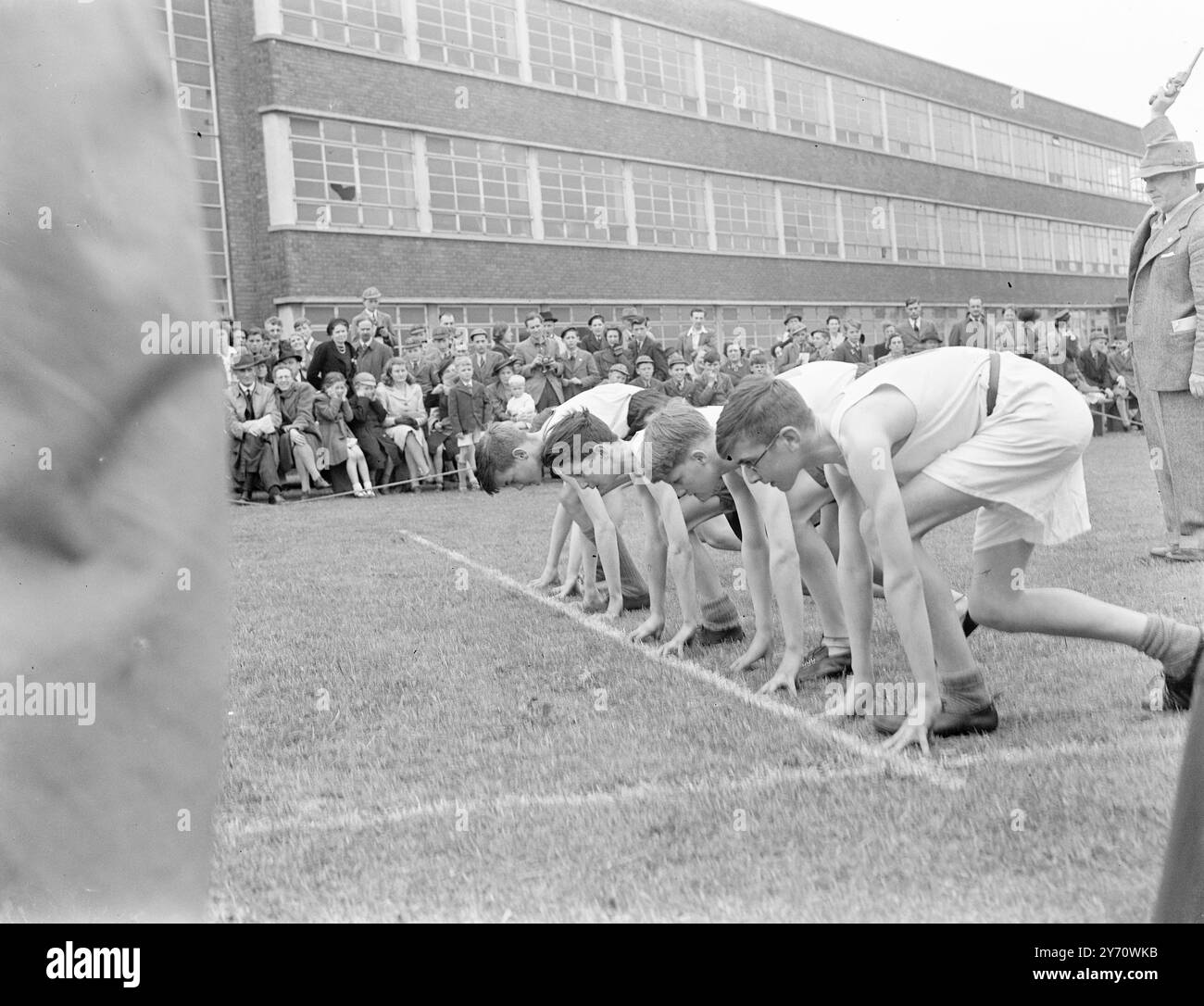 Man running in line Black and White Stock Photos & Images - Alamy
