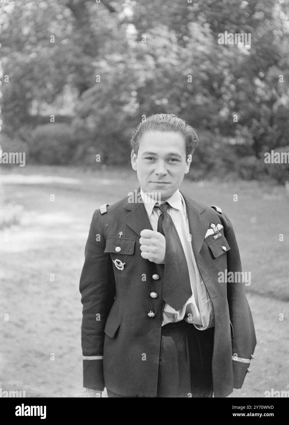 French Pilot at Hospital 1945 Stock Photo - Alamy