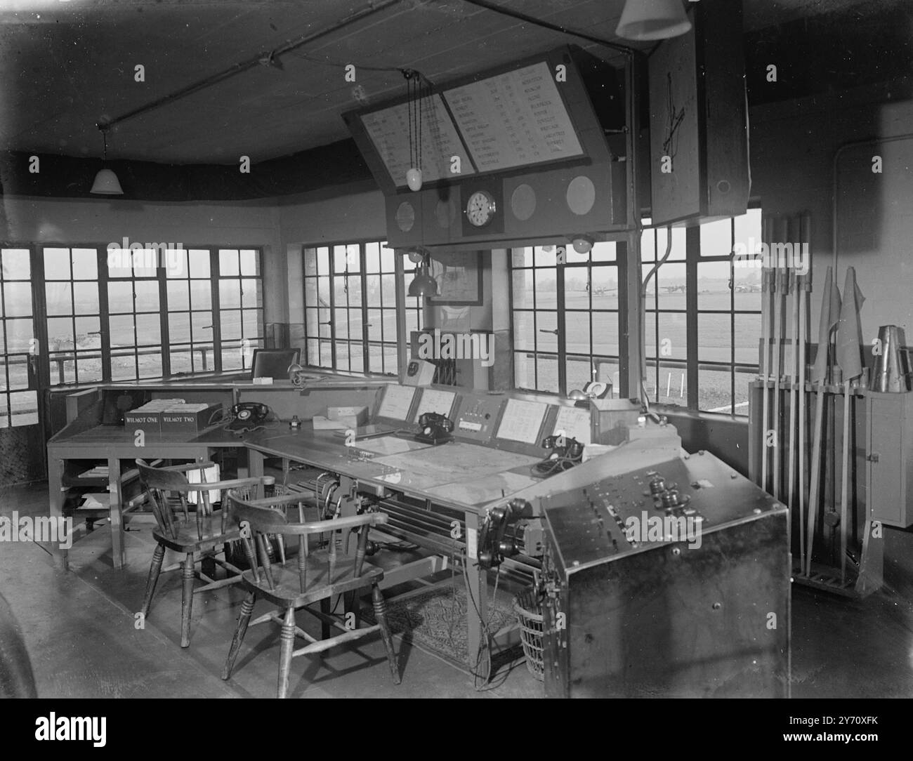 Flying Controls- castle camps 1945 Stock Photo - Alamy