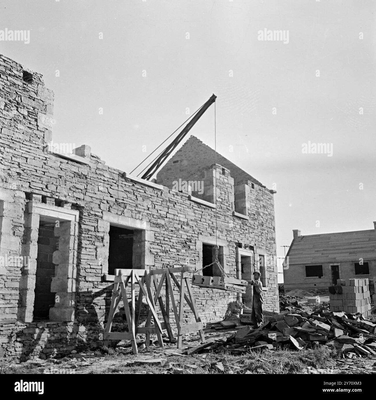Building Granite Houses . 1 January 1946 Stock Photo - Alamy