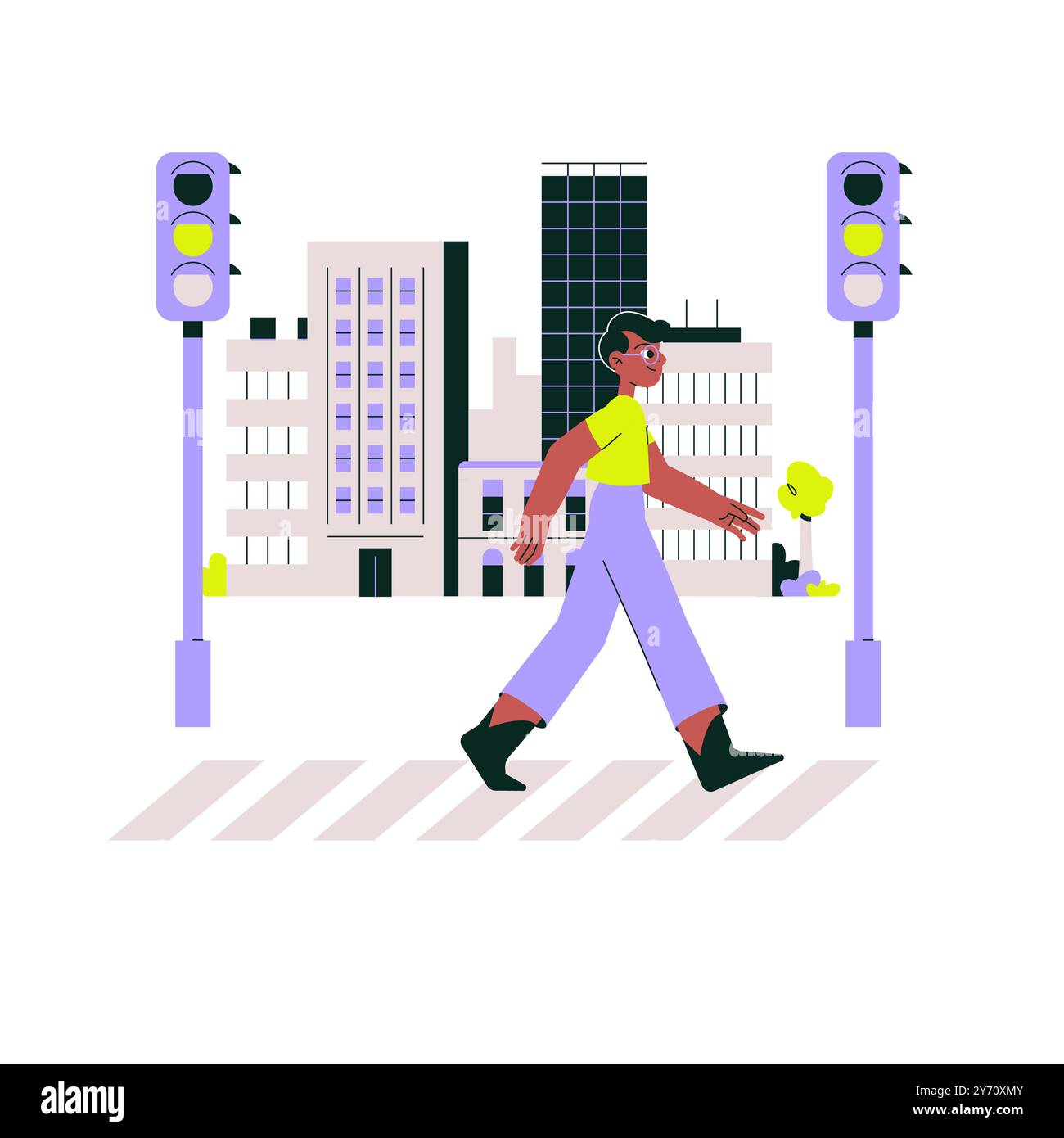 Pedestrian flow control Stock Vector Images - Alamy