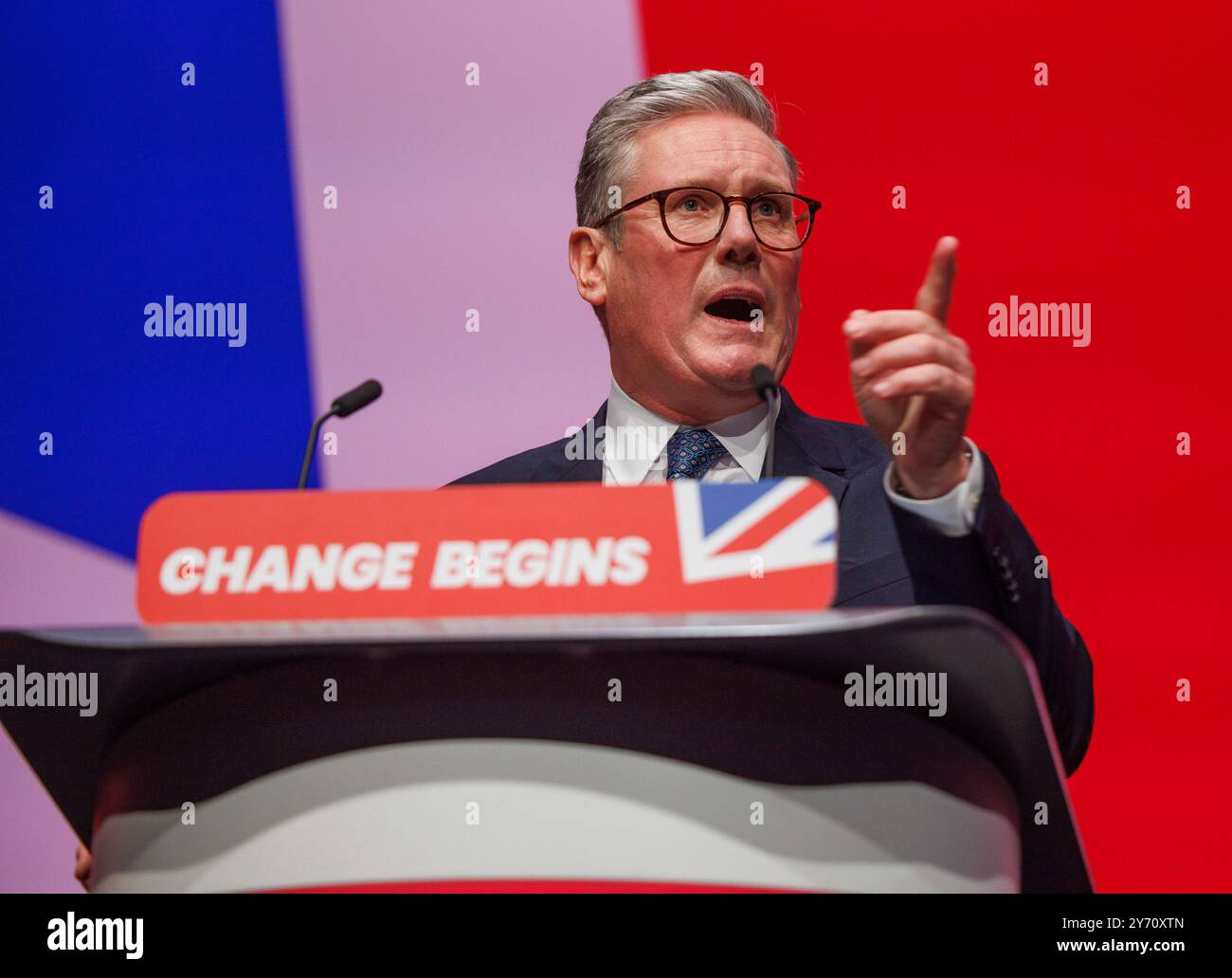 Sir Keir Starmer, Prime Minister and Labour Leader, gives his Leaders ...