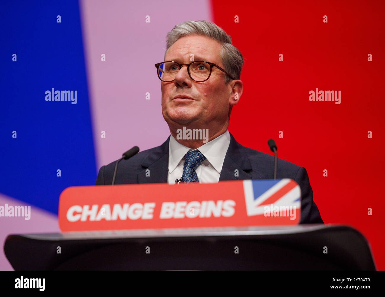 Sir Keir Starmer, Prime Minister and Labour Leader, gives his Leaders ...