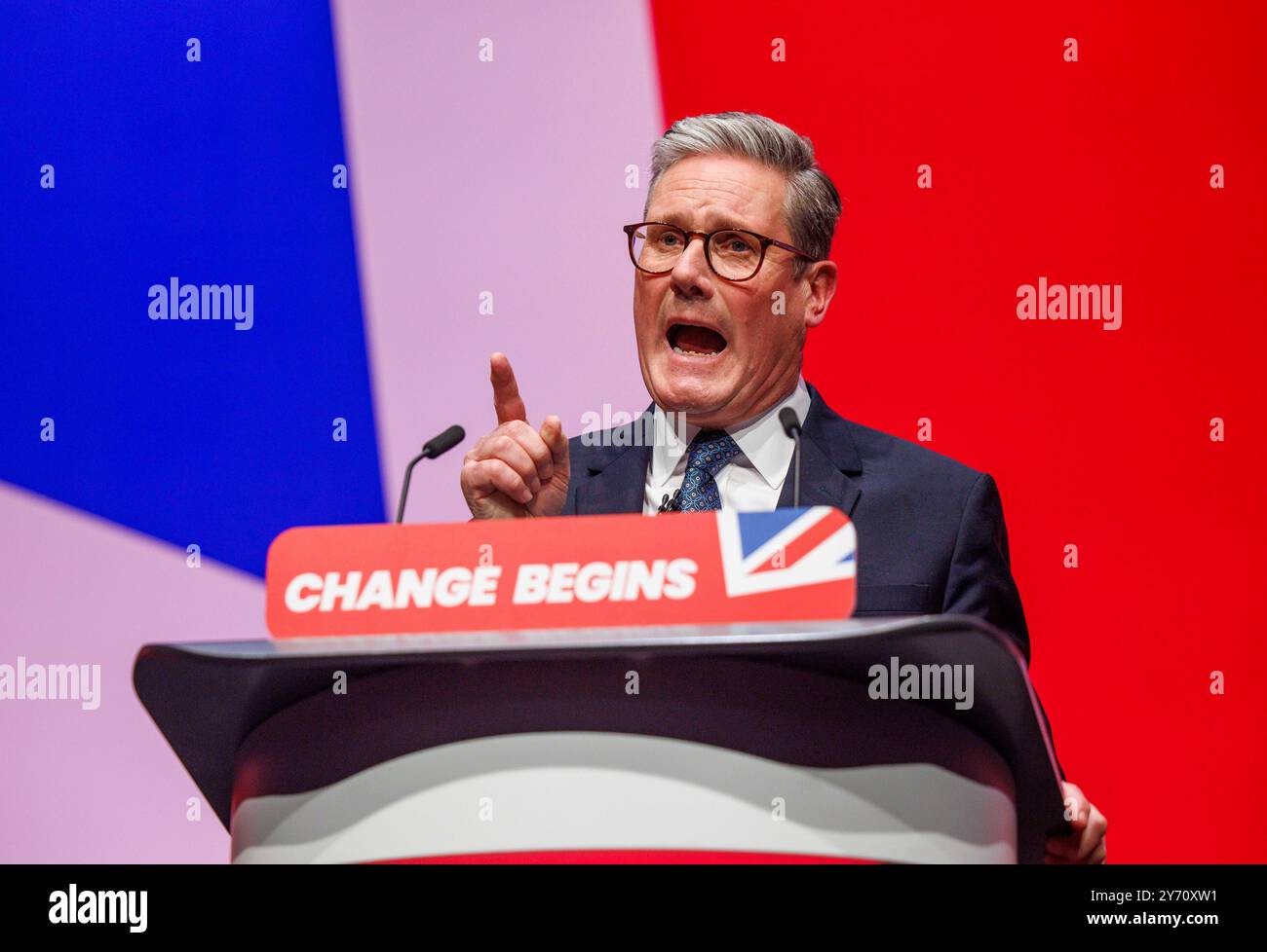 Sir Keir Starmer, Prime Minister and Labour Leader, gives his Leaders ...