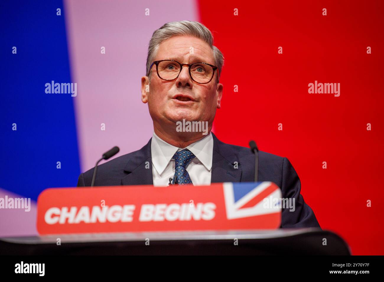 Sir Keir Starmer, Prime Minister and Labour Leader, gives his Leaders ...