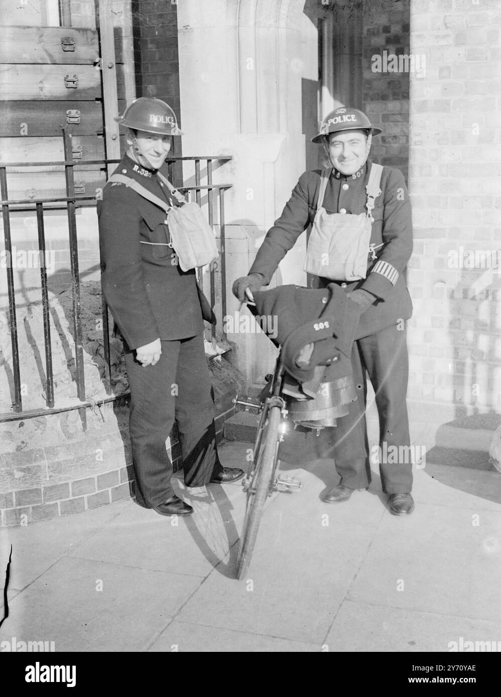 1940's police helmet hi-res stock photography and images - Alamy