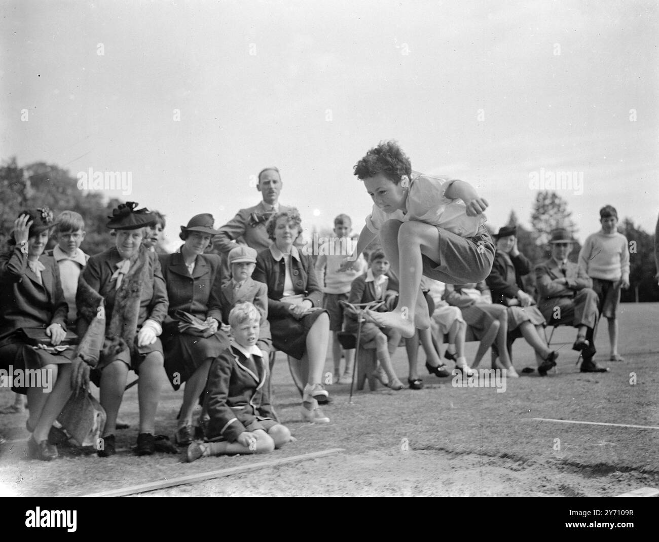 Battle School Sports - Carter in long Jump . 1 January 1946 Stock Photo ...