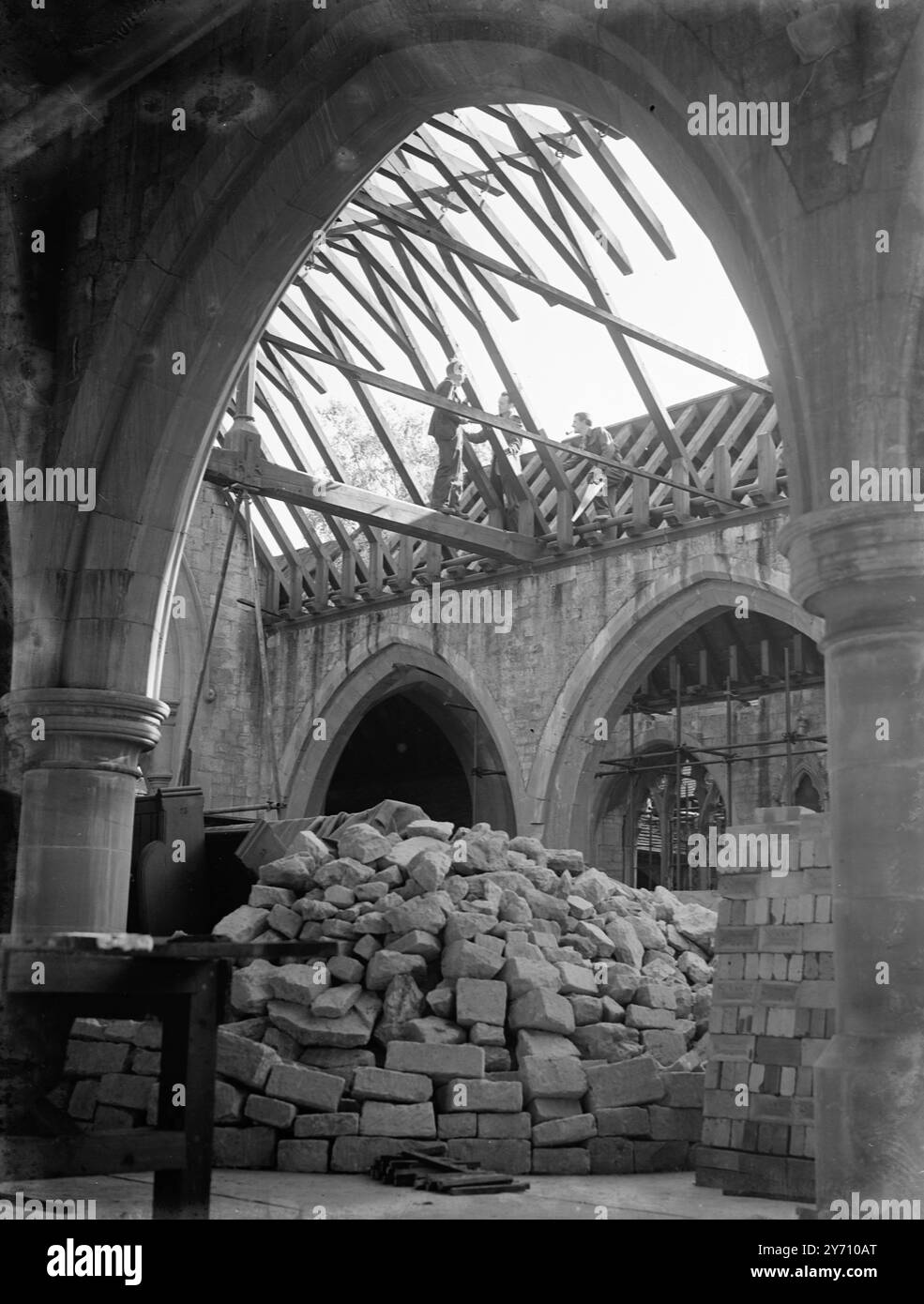 Holy Trinity Church - Repairs . 1 January 1946 Stock Photo - Alamy