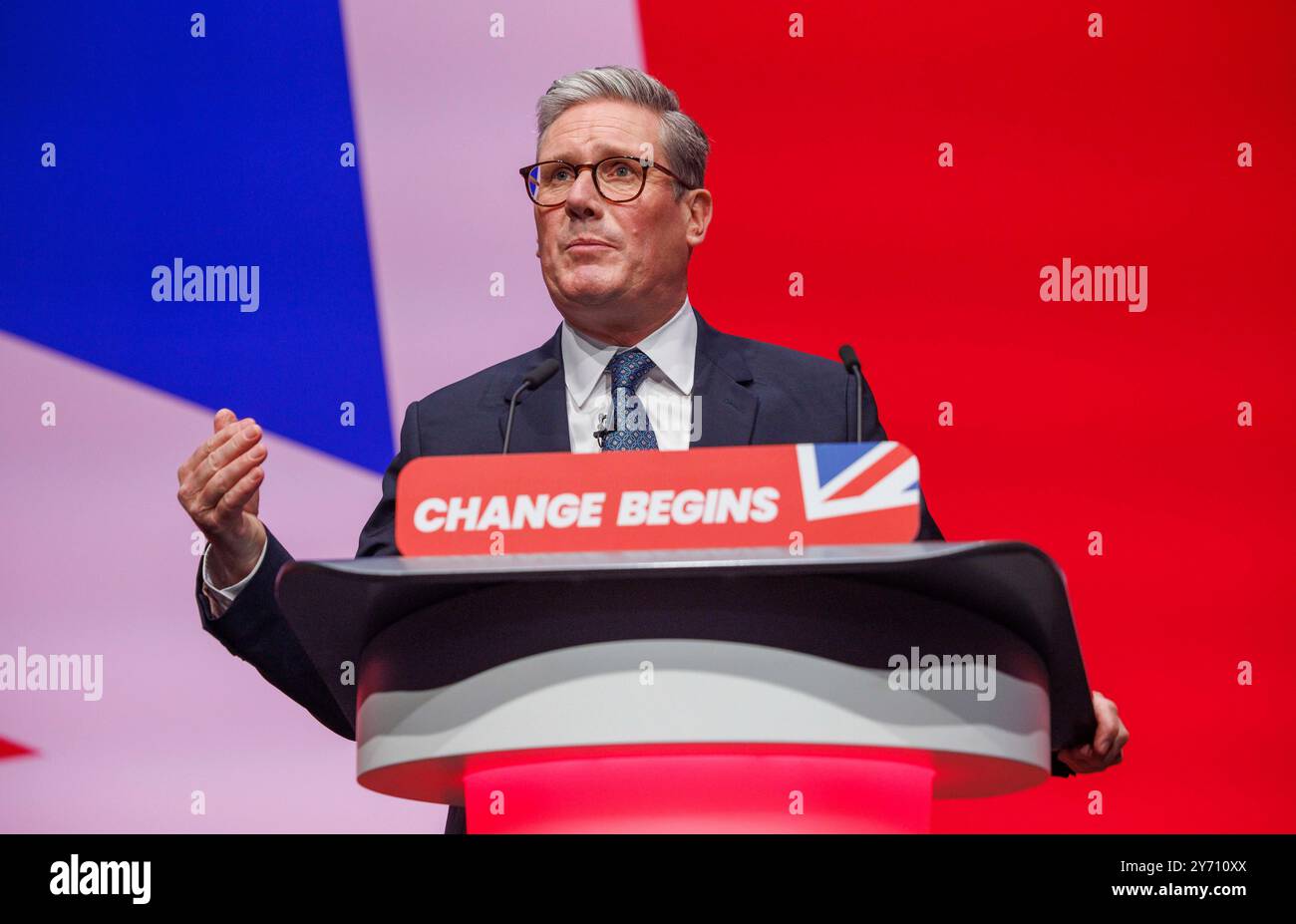 Sir Keir Starmer, Prime Minister and Labour Leader, gives his Leaders ...