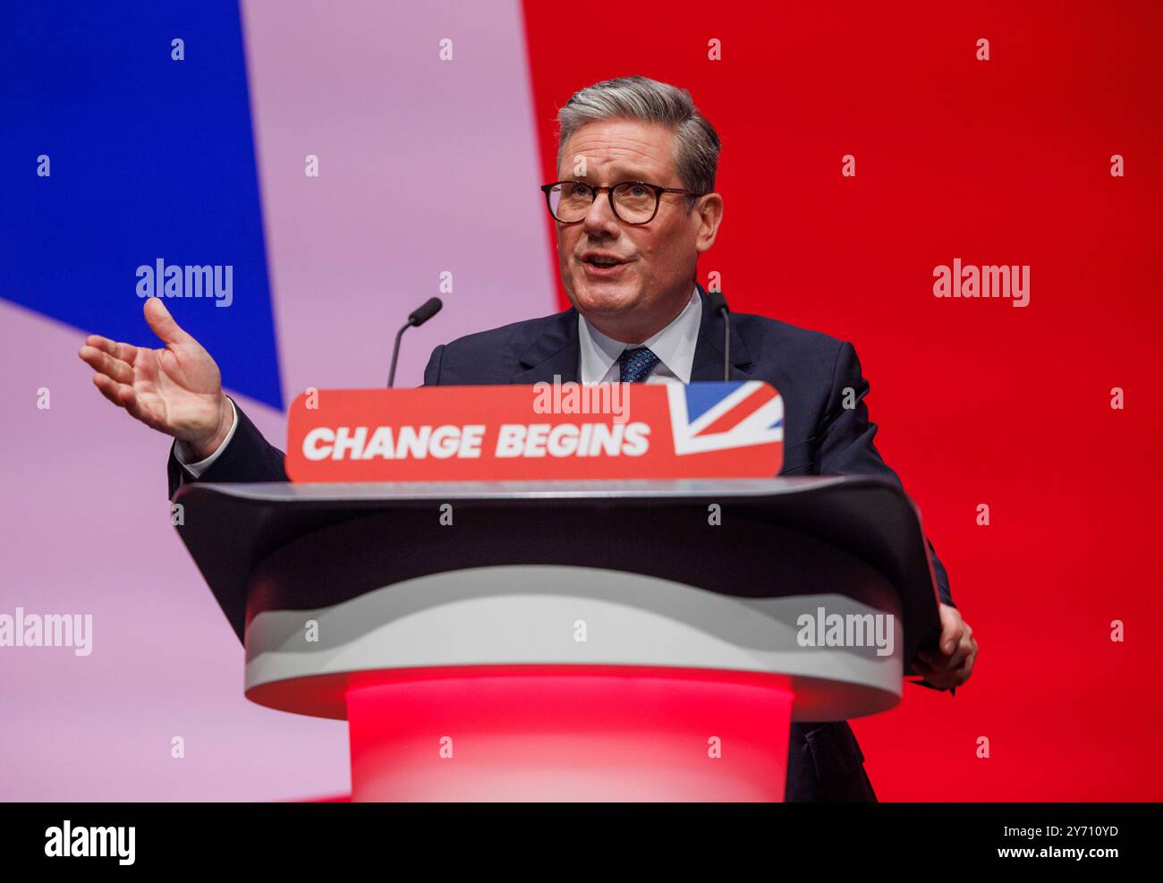 Sir Keir Starmer, Prime Minister and Labour Leader, gives his Leaders ...