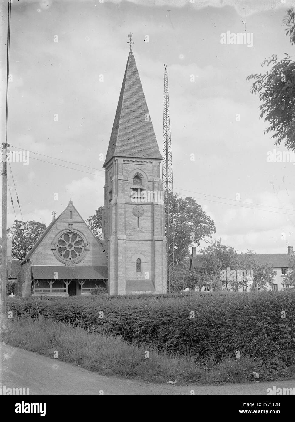 Two church tower Black and White Stock Photos & Images - Alamy