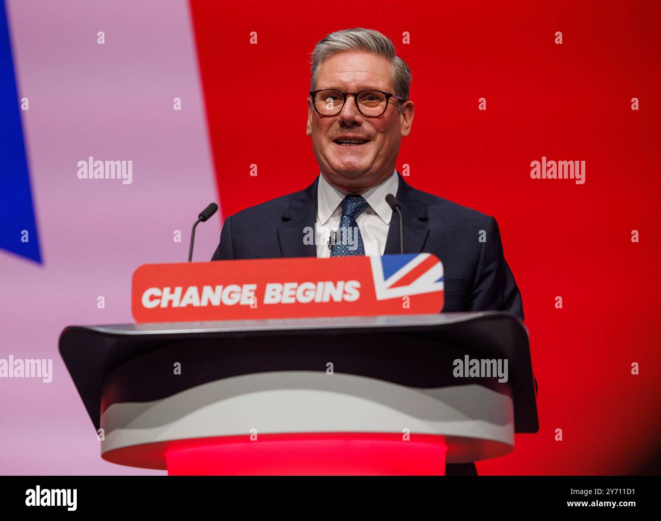 Sir Keir Starmer, Prime Minister and Labour Leader, gives his Leaders ...