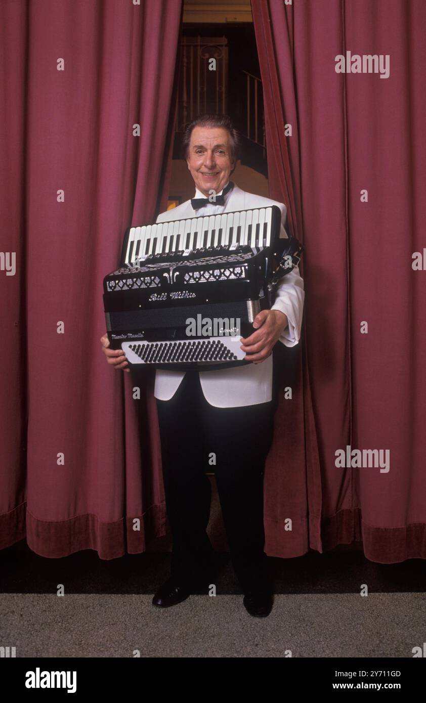 Bill Wilkie MBE musician (1922 – 2017) at the annual Accordion festival ...