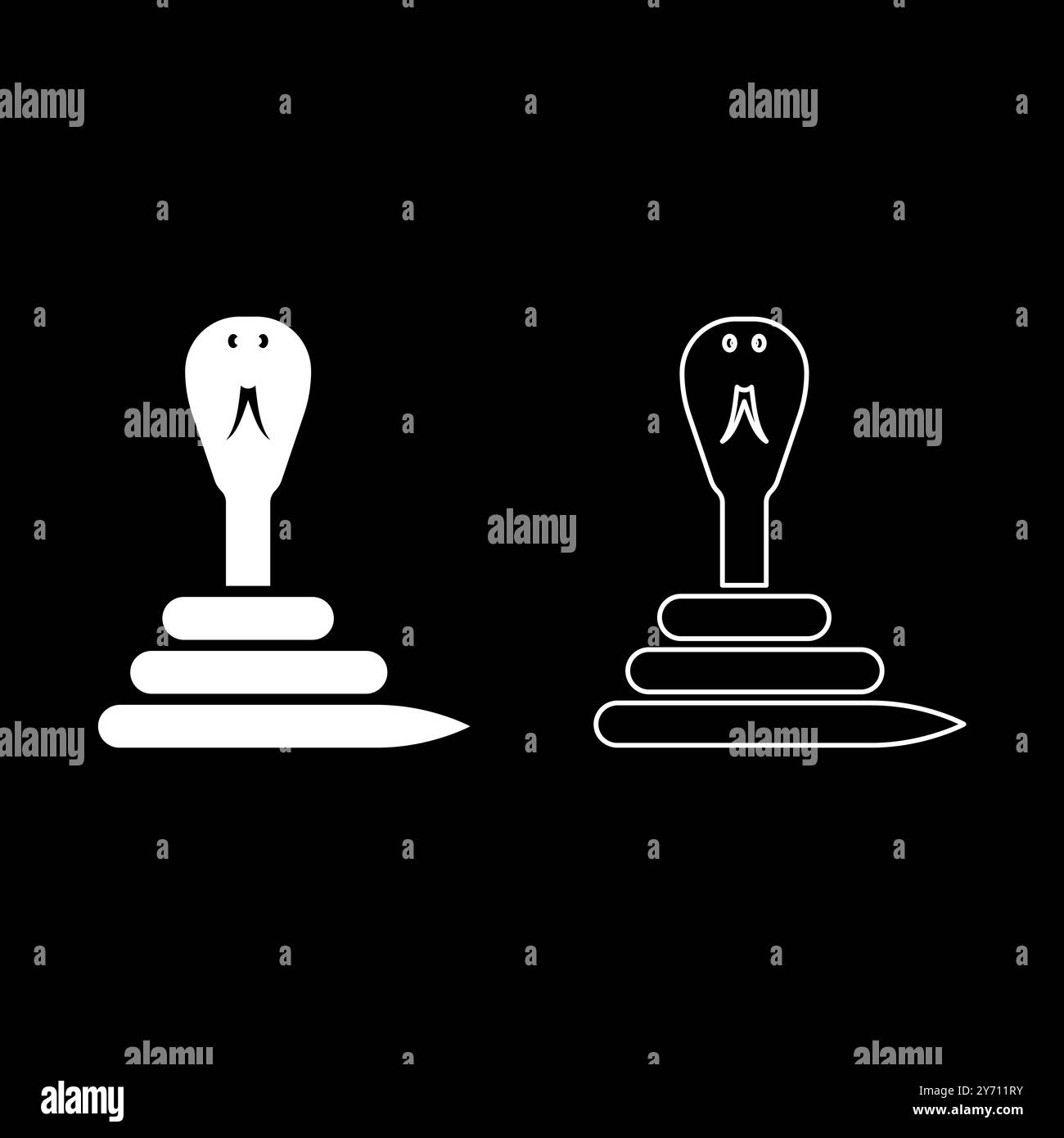 Cobra twisted set icon white color vector illustration image simple ...