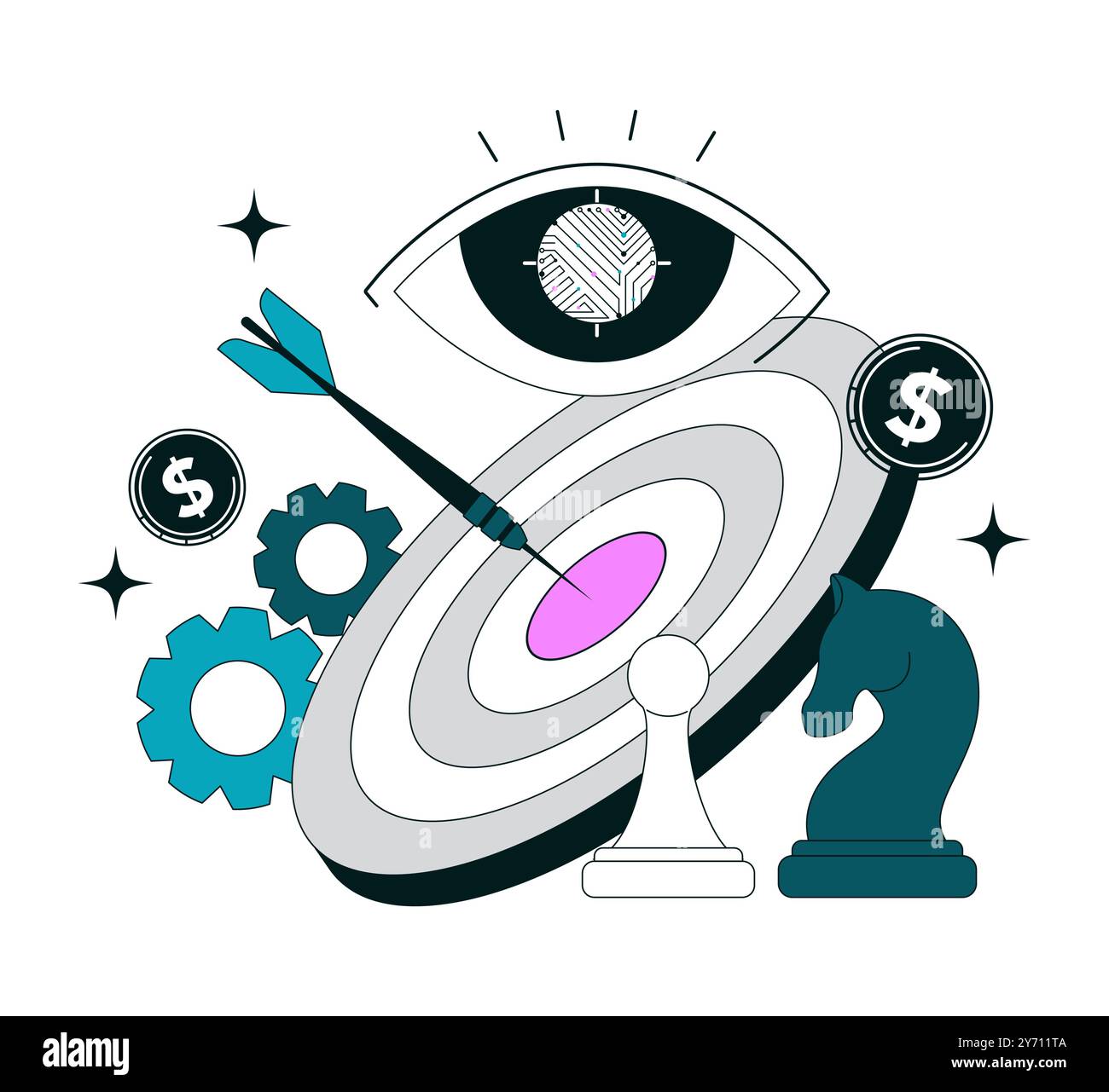 Impact of Artificial intelligence on business. AI-powered analytics for marketing decision. Self ...