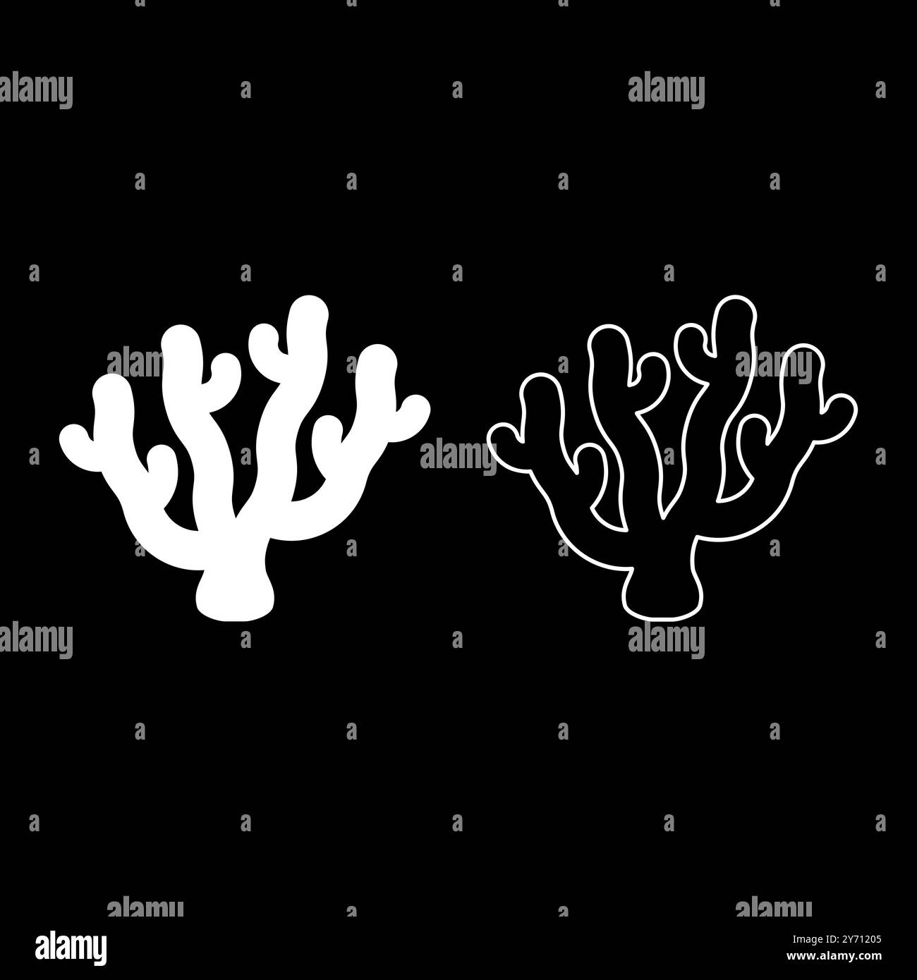 Coral set icon white color vector illustration image simple solid fill ...