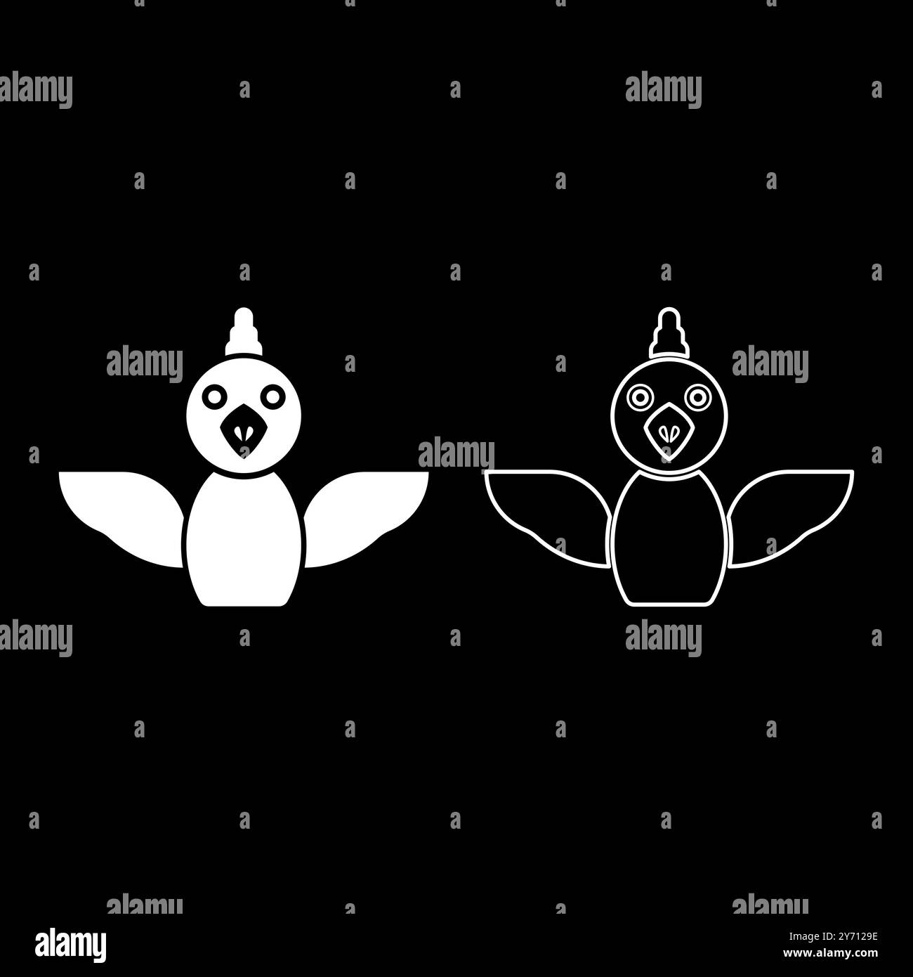 Cockerel chick bird young poultry concept set icon white color vector ...