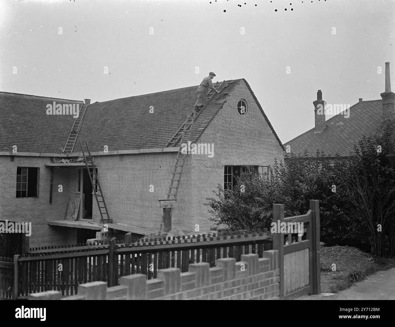 Building Houses from air raid shelters . 1 January 1946 Stock Photo - Alamy