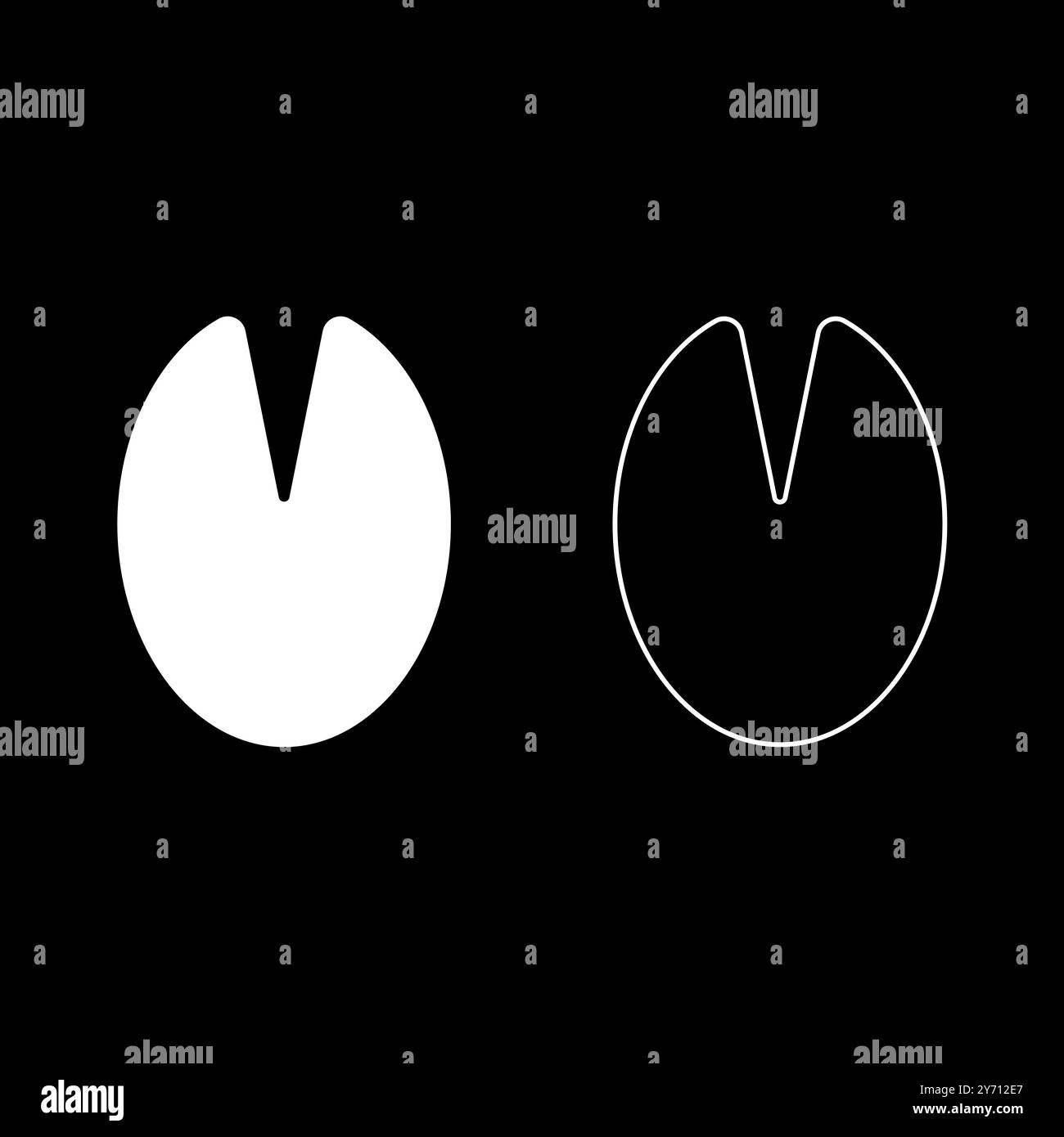 Hoof print of horse mare set icon white color vector illustration image ...